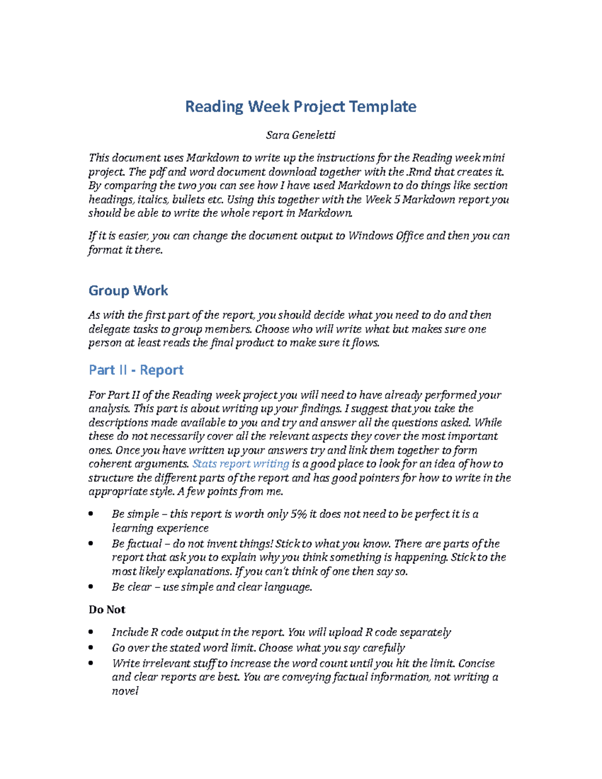 RWPTemplate - template - Reading Week Project Template Sara Geneletti ...