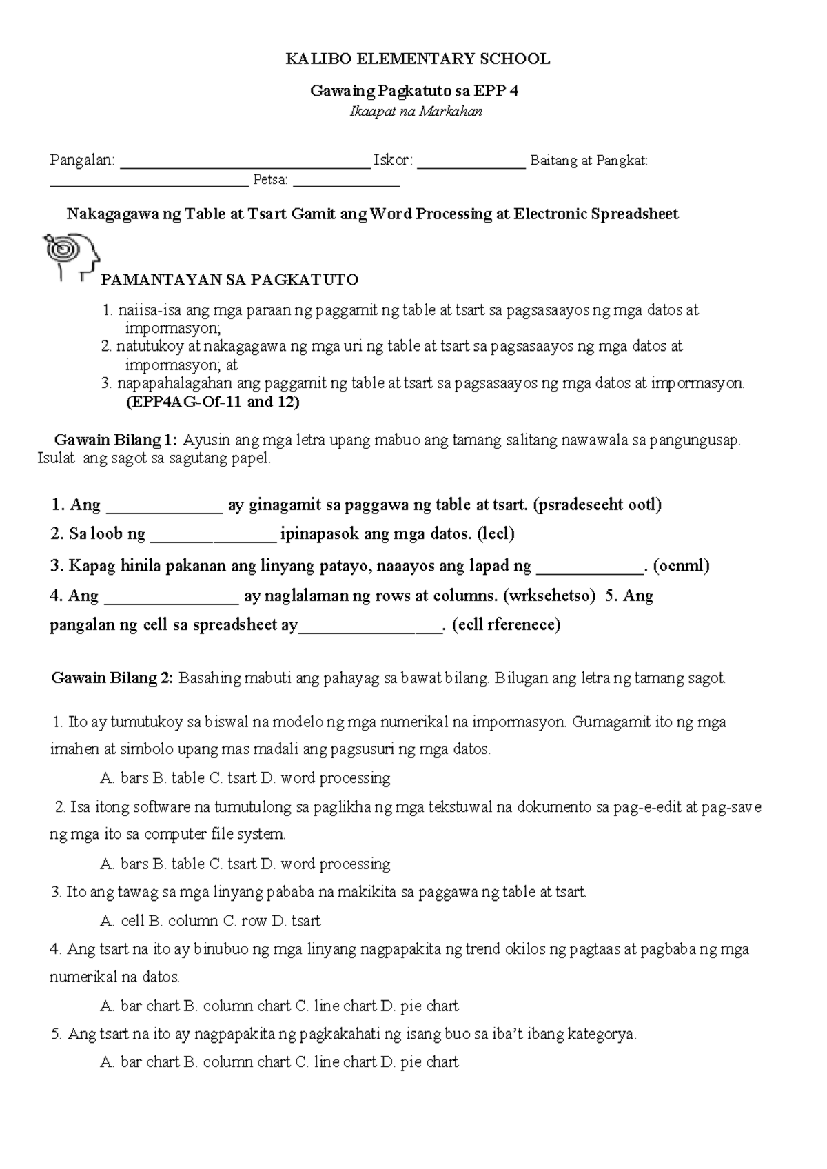 Q4- LAS EPP 4 Week 6 - ACTIVITY SHEETS - KALIBO ELEMENTARY SCHOOL ...