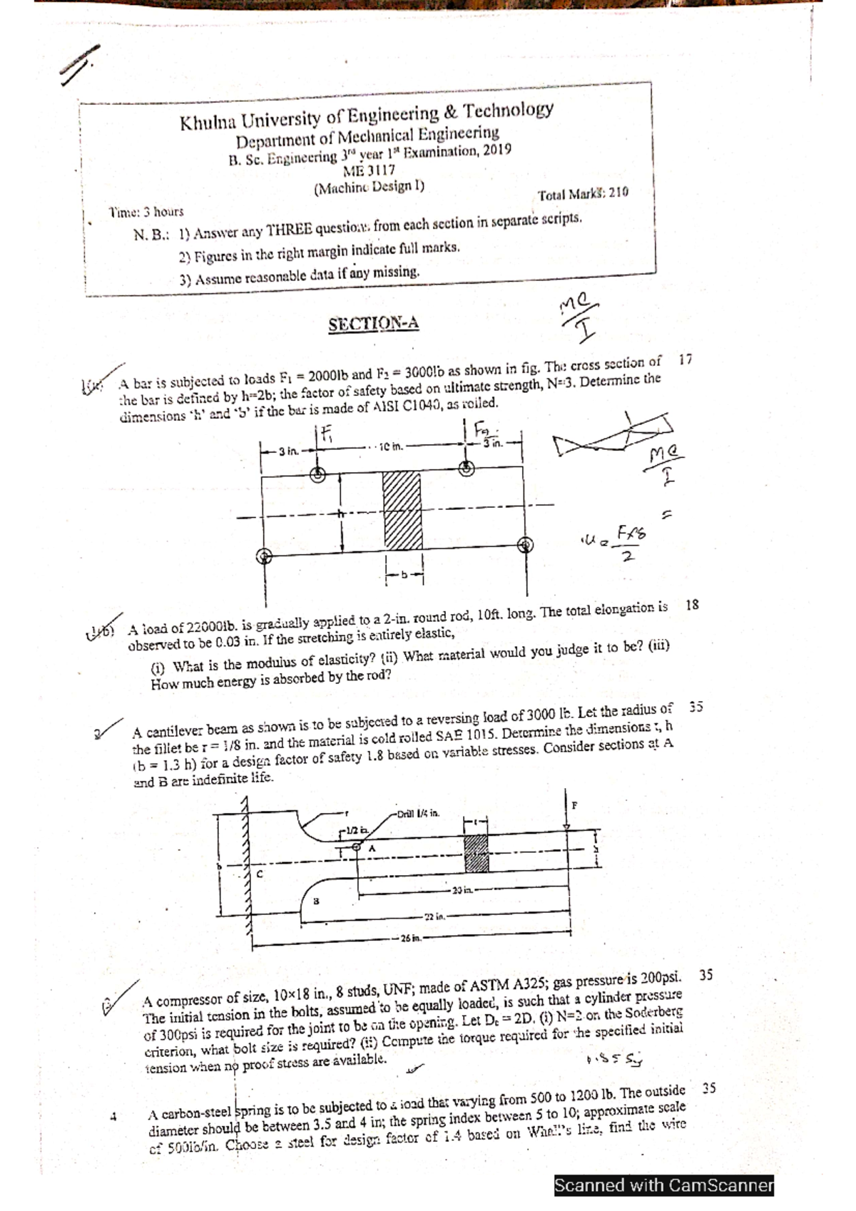 Question Bank Machine design - Studocu