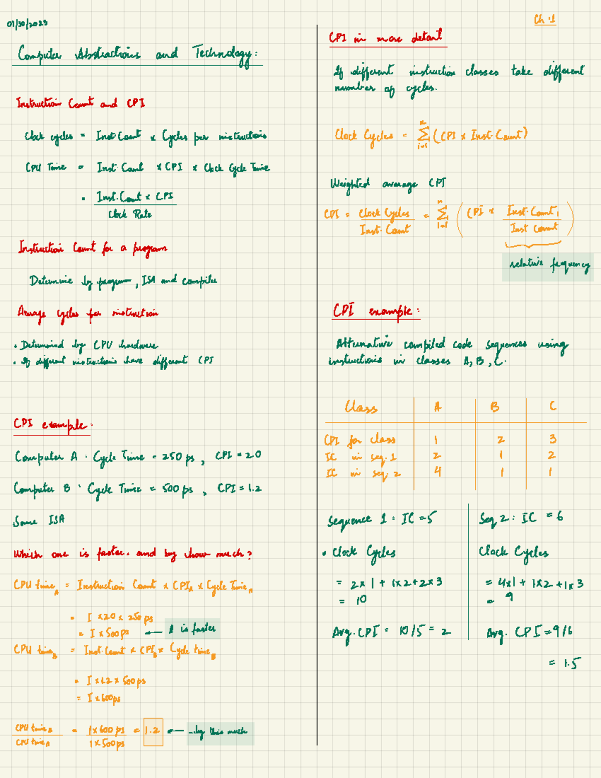 Instruction count and CPI - 01/30/ Ch: 1 CPI inmore detail Computee ... Instruction count and CPI - 01/30/ Ch: 1 CPI inmore detail Computee ...