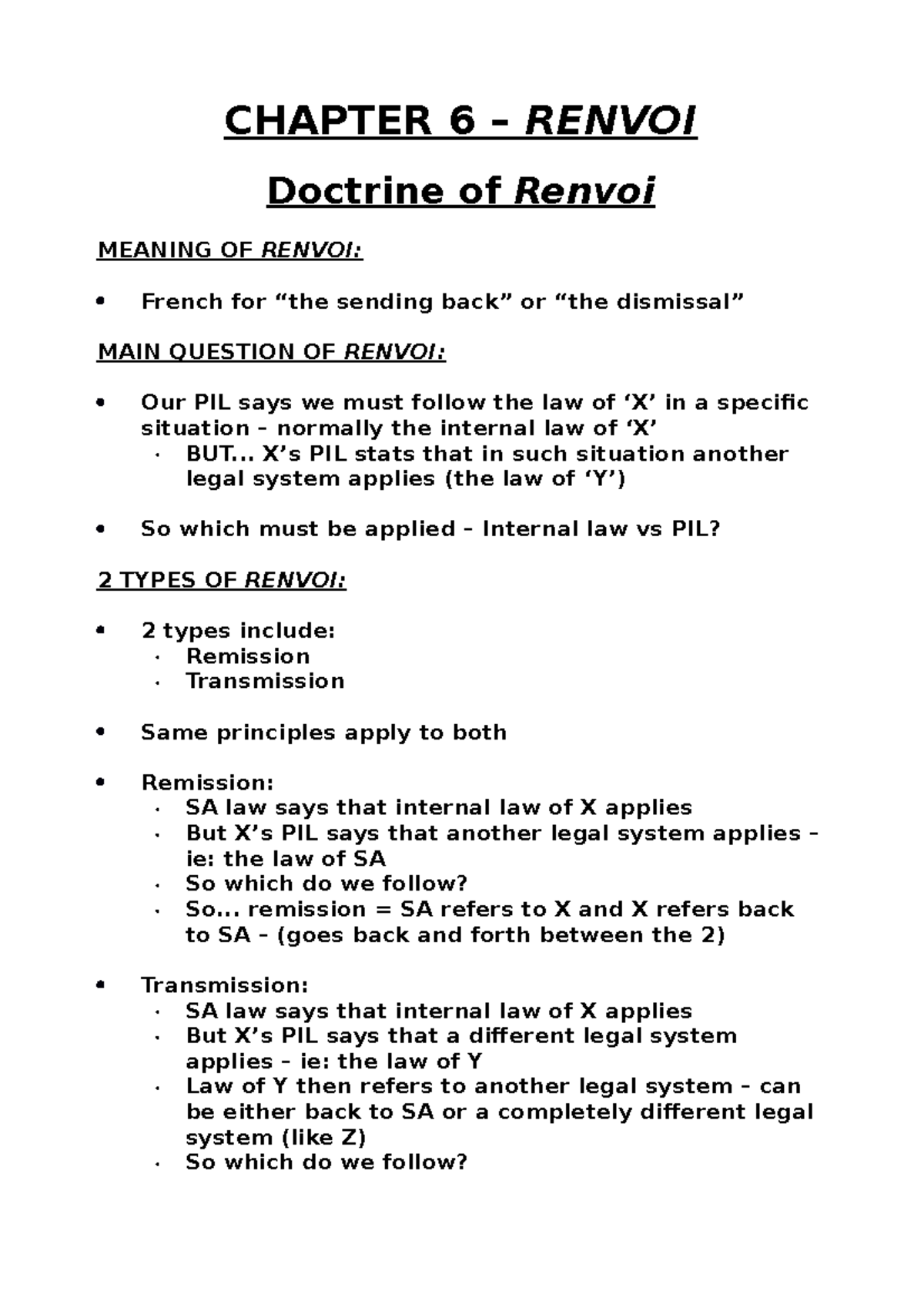 Chapter 6-1 - Doctrine of Renvoi. - CHAPTER 6 – RENVOI Doctrine of ...
