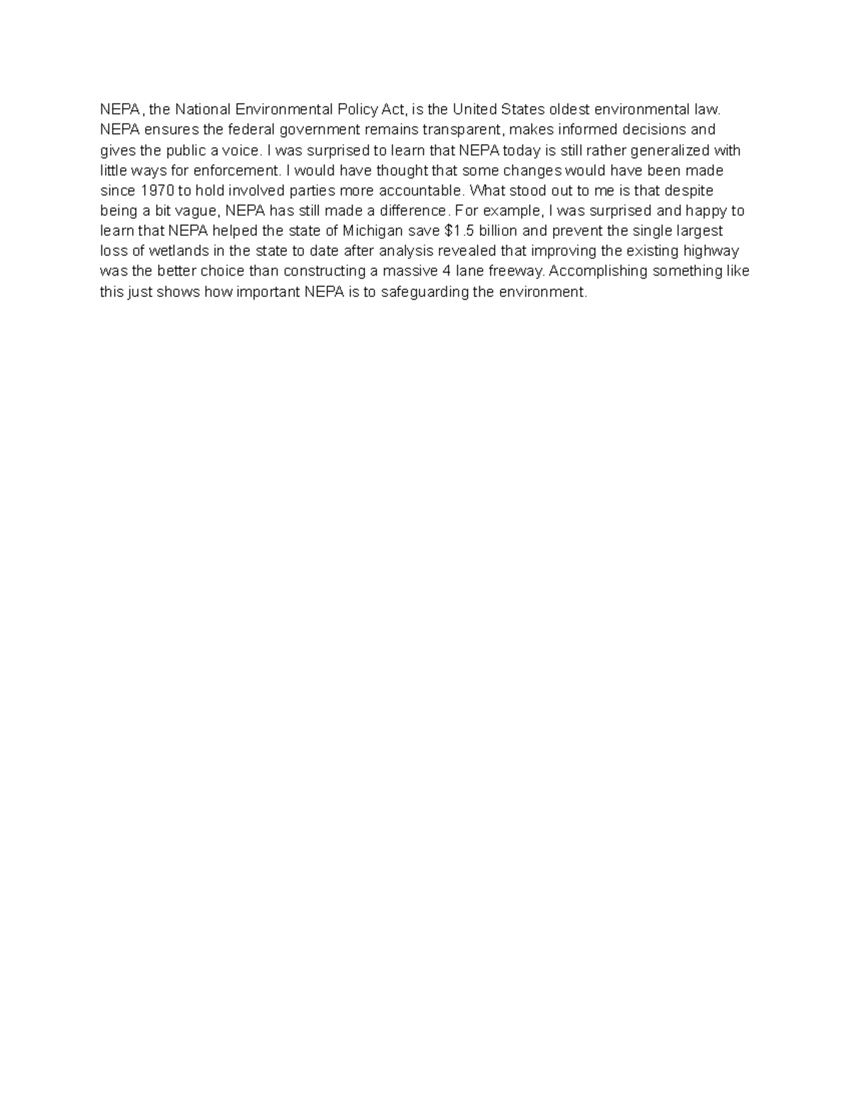 NEPA Surprises - NEPA, the National Environmental Policy Act, is the ...