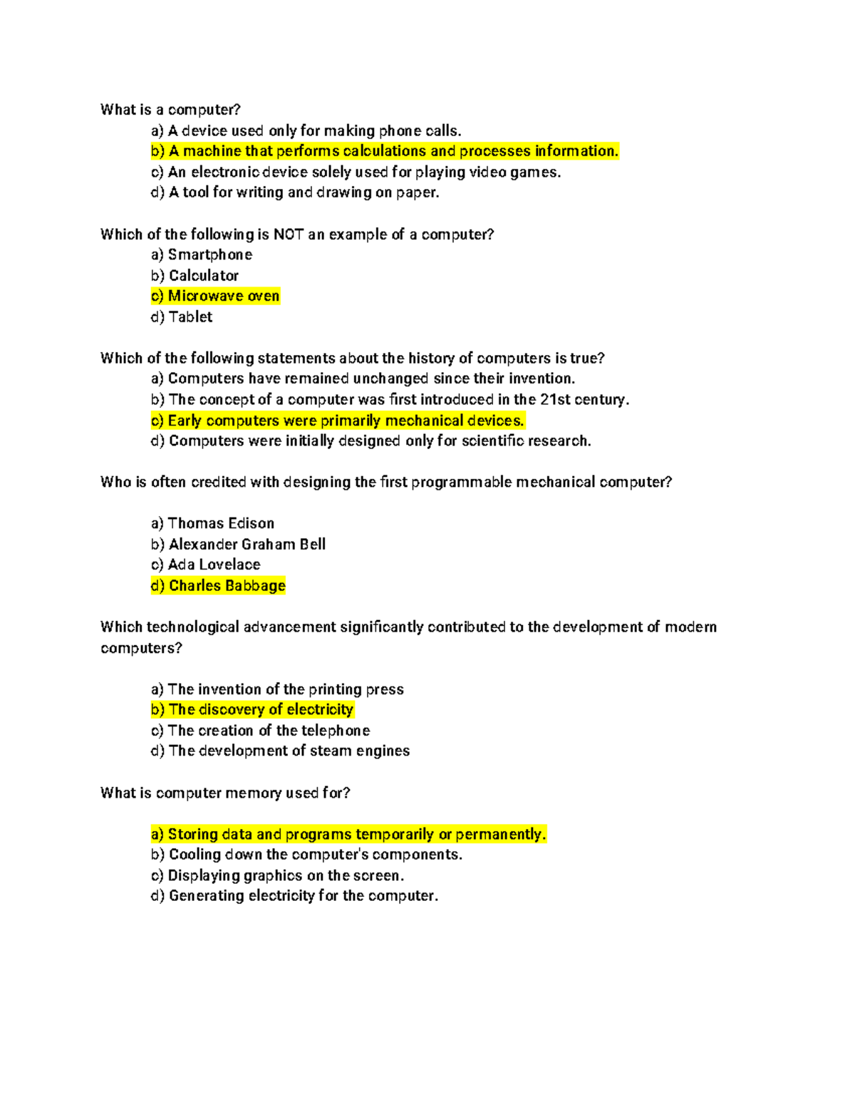 What is a computer - Reviewer - What is a computer? a) A device used ...