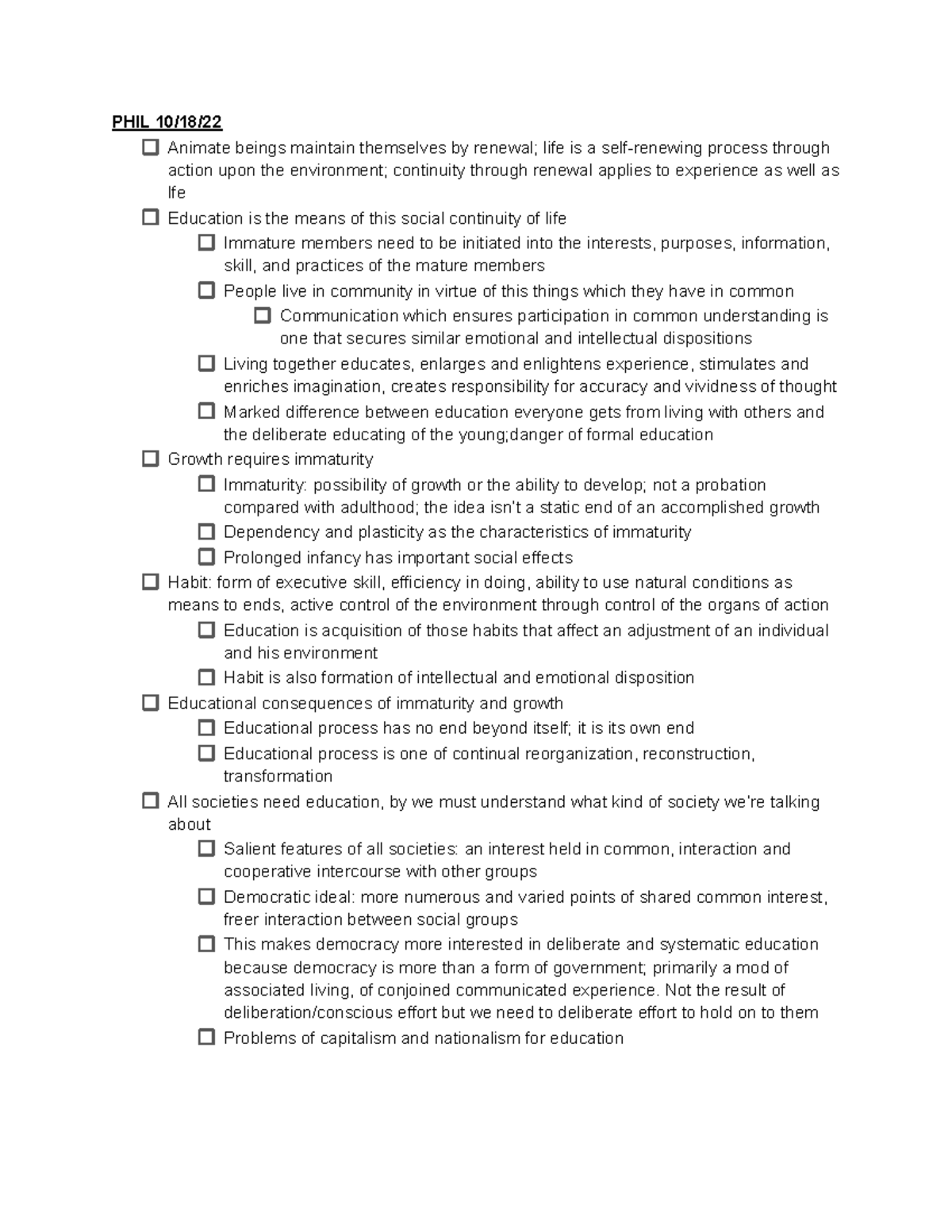 PHIL 10 18 22 - Dewey Education and Democracy - PHIL 10/18/ Animate ...