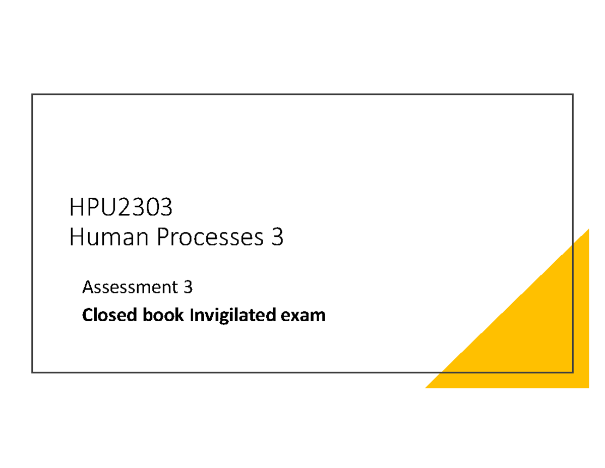 Howtopreparefor Invigilatedexam-2 - HPU Human Processes 3 Assessment 3 ...
