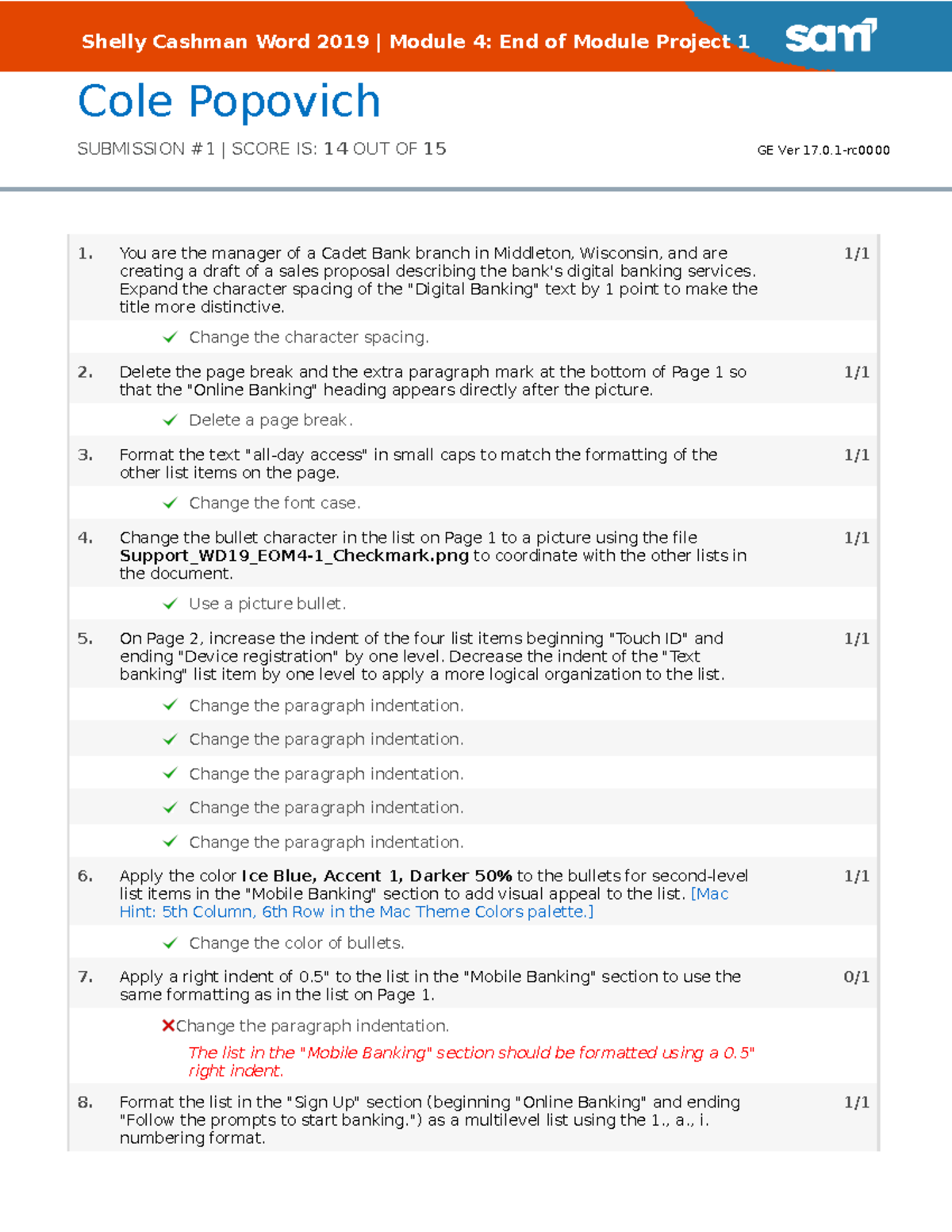 SC WD19 EOM4-1 Cole Popovich Report 1 - Cole Popovich SUBMISSION #1 ...