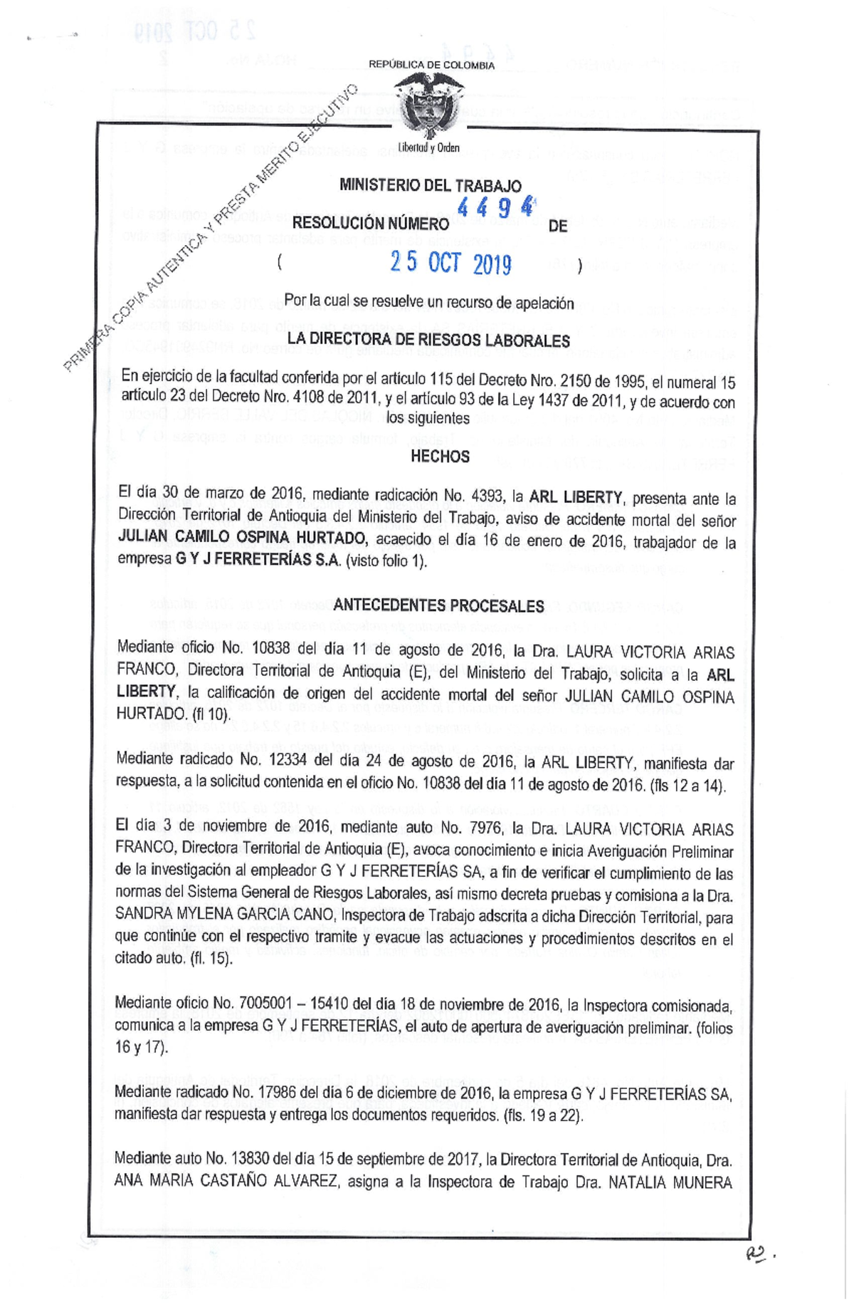 Multa empresa riesgos laborales - Derecho laboral, laboral - Studocu