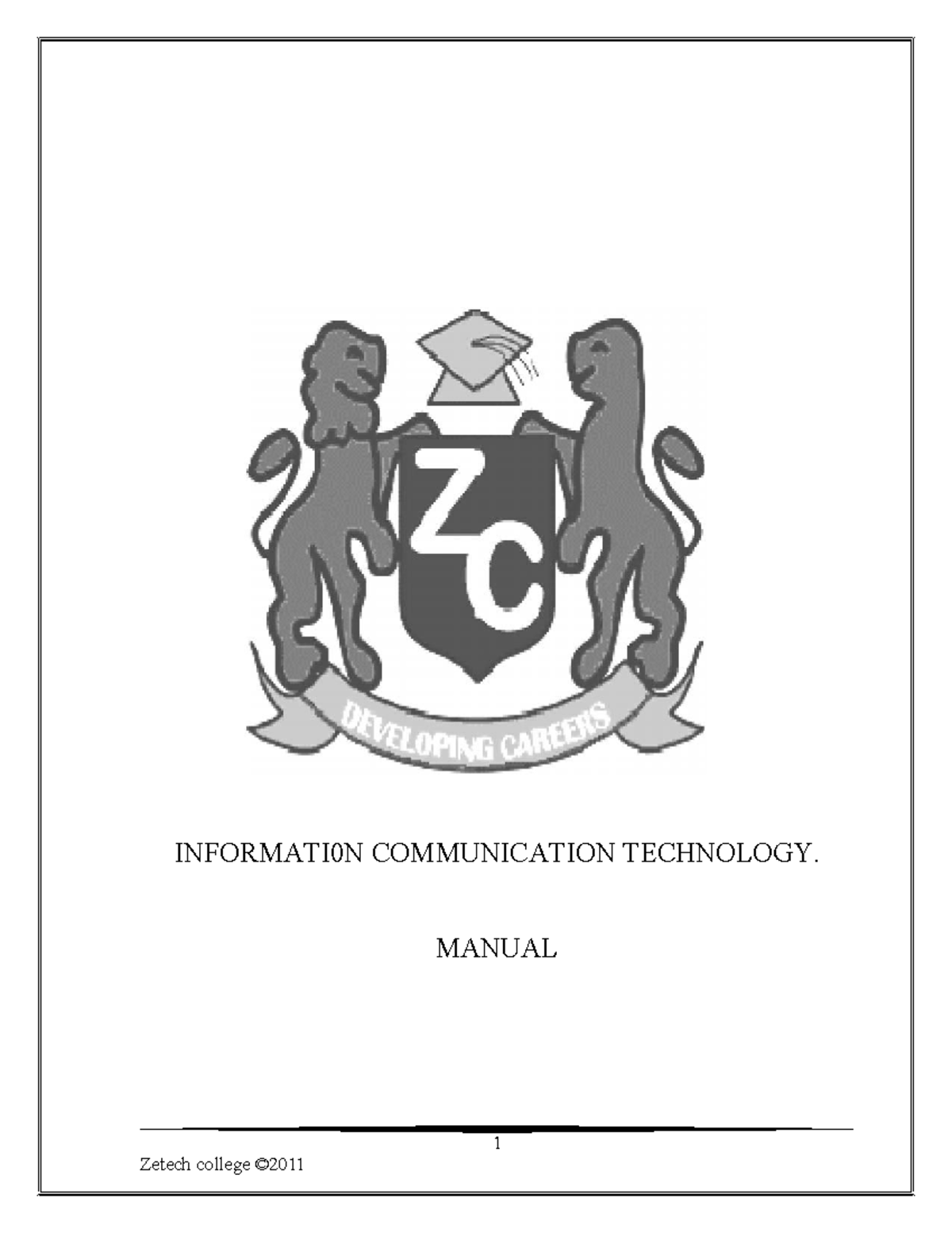ICT Manual(1) (1)-1 - ict - INFORMATI0N COMMUNICATION TECHNOLOGY ...
