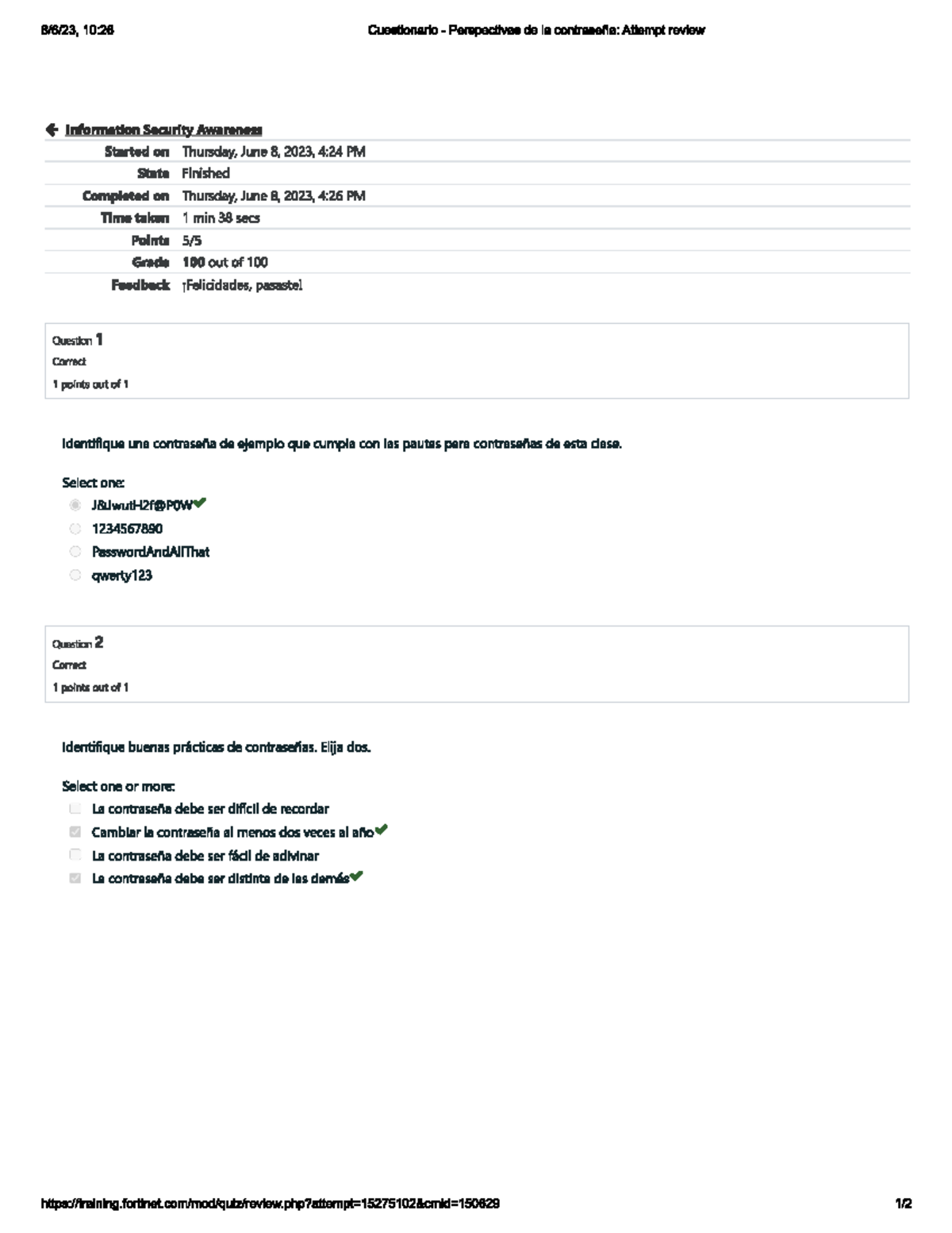 NS1- Modulo 3 - 10:26 Cuestionario Perspectivas de la contraseña ...