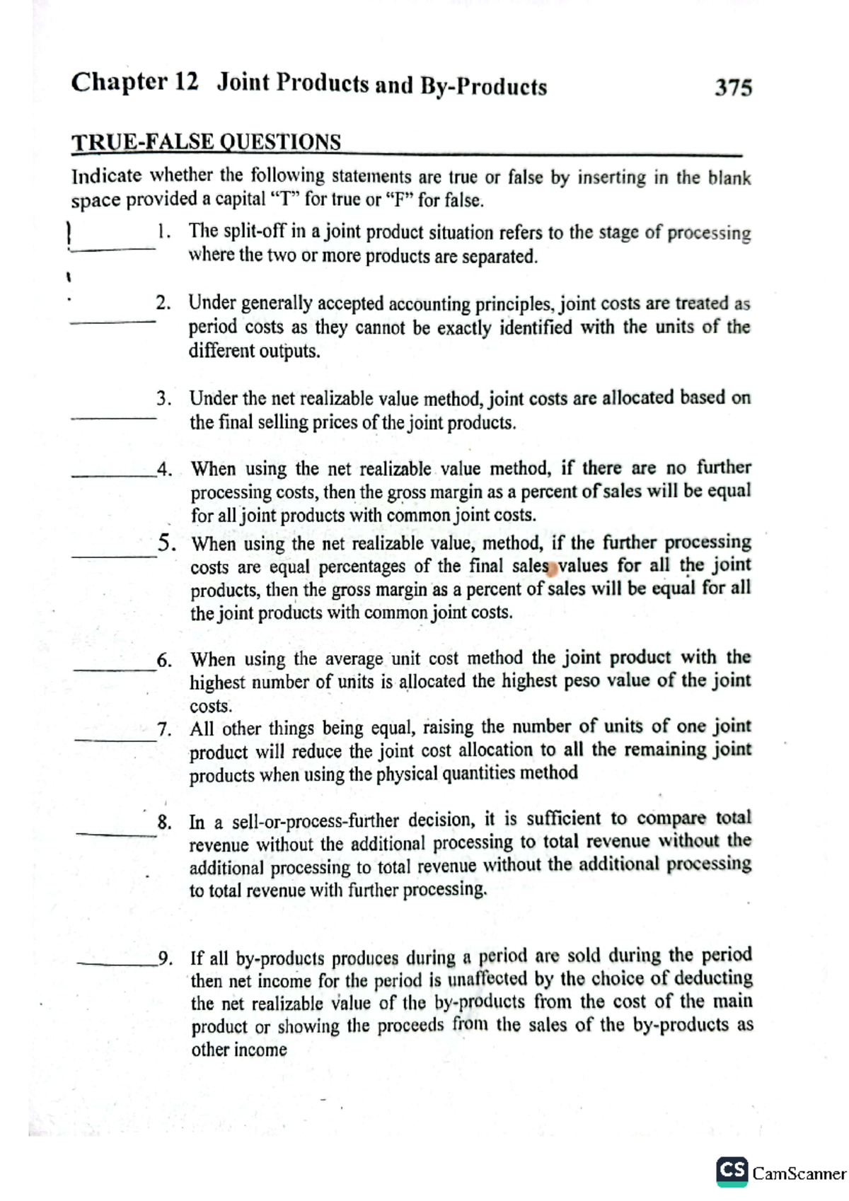 Chapter 12 deleon - cost accounting - Studocu