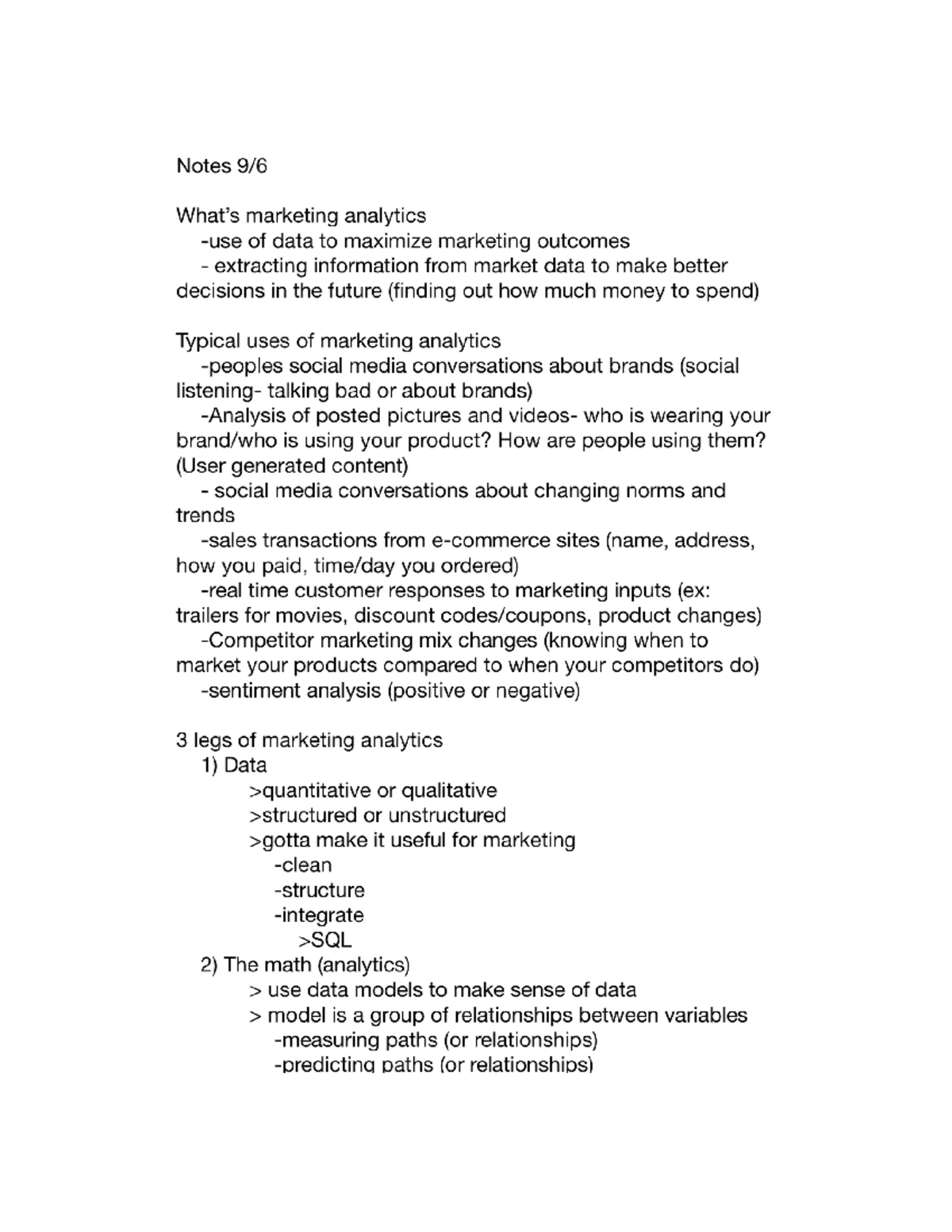 Notes #2 copy - Loved this class! Professor Trimble - MK 308 - Studocu