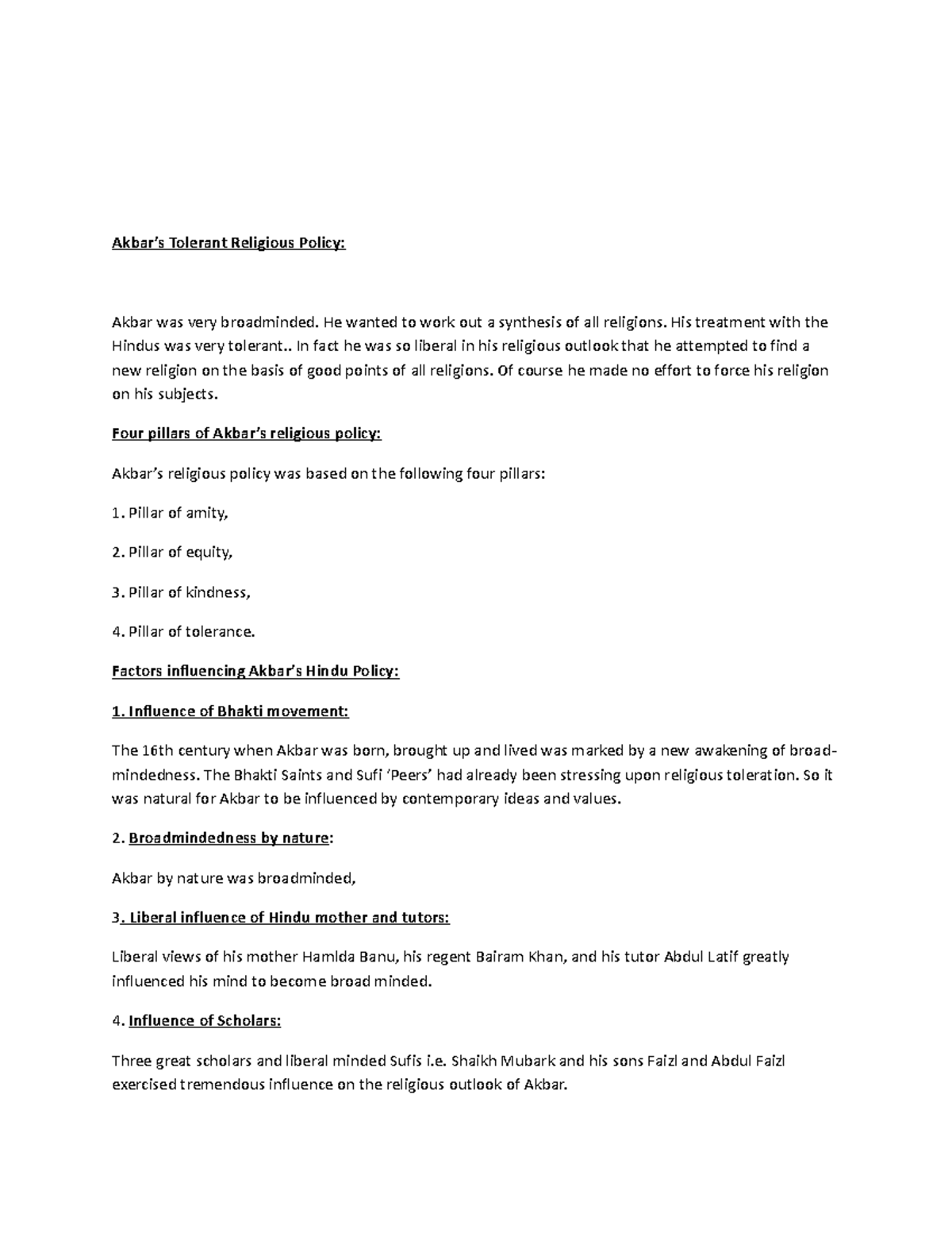 Akbar s religious policy - Akbar’s Tolerant Religious Policy: Akbar was ...