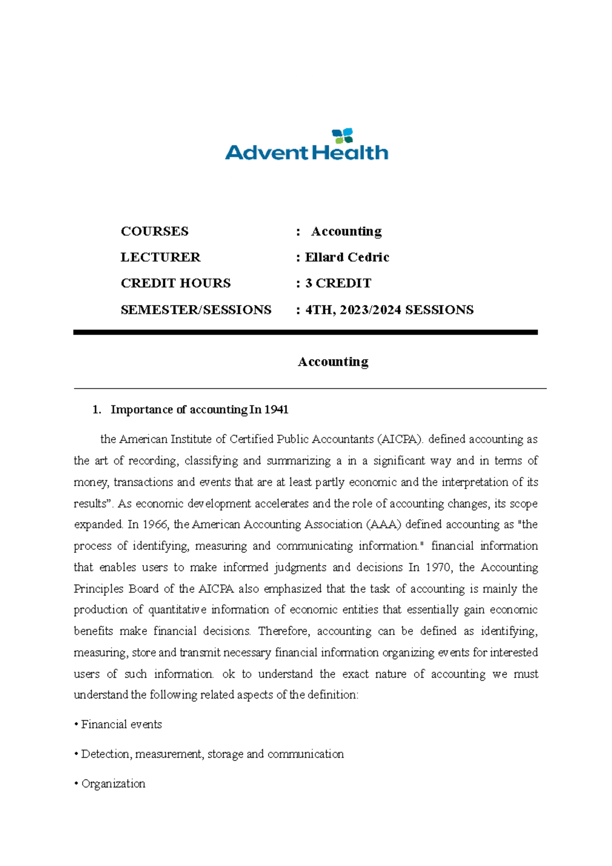 Identification, measurement, storage and communication Identification ...