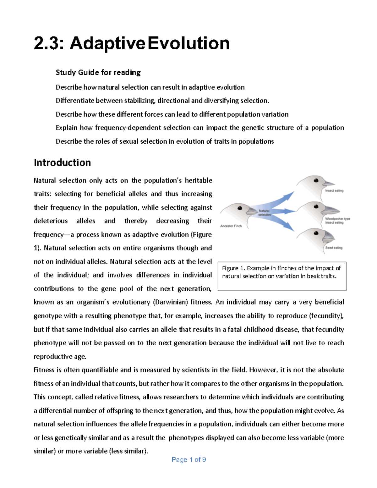 2.3 Adaptive Evolution - Warning: TT: undefined function: 32 2 ...