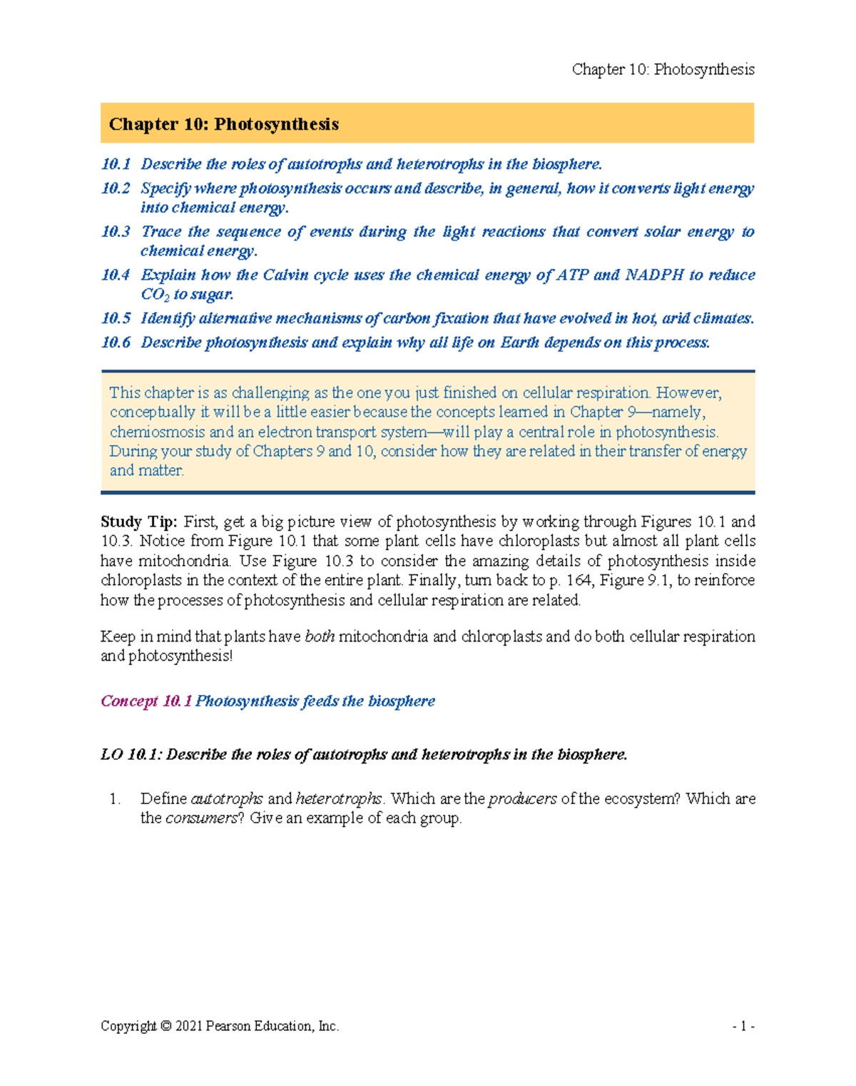 AP Bio reading guides - Copyright © 2021 Pearson Education, Inc. - 1 ...