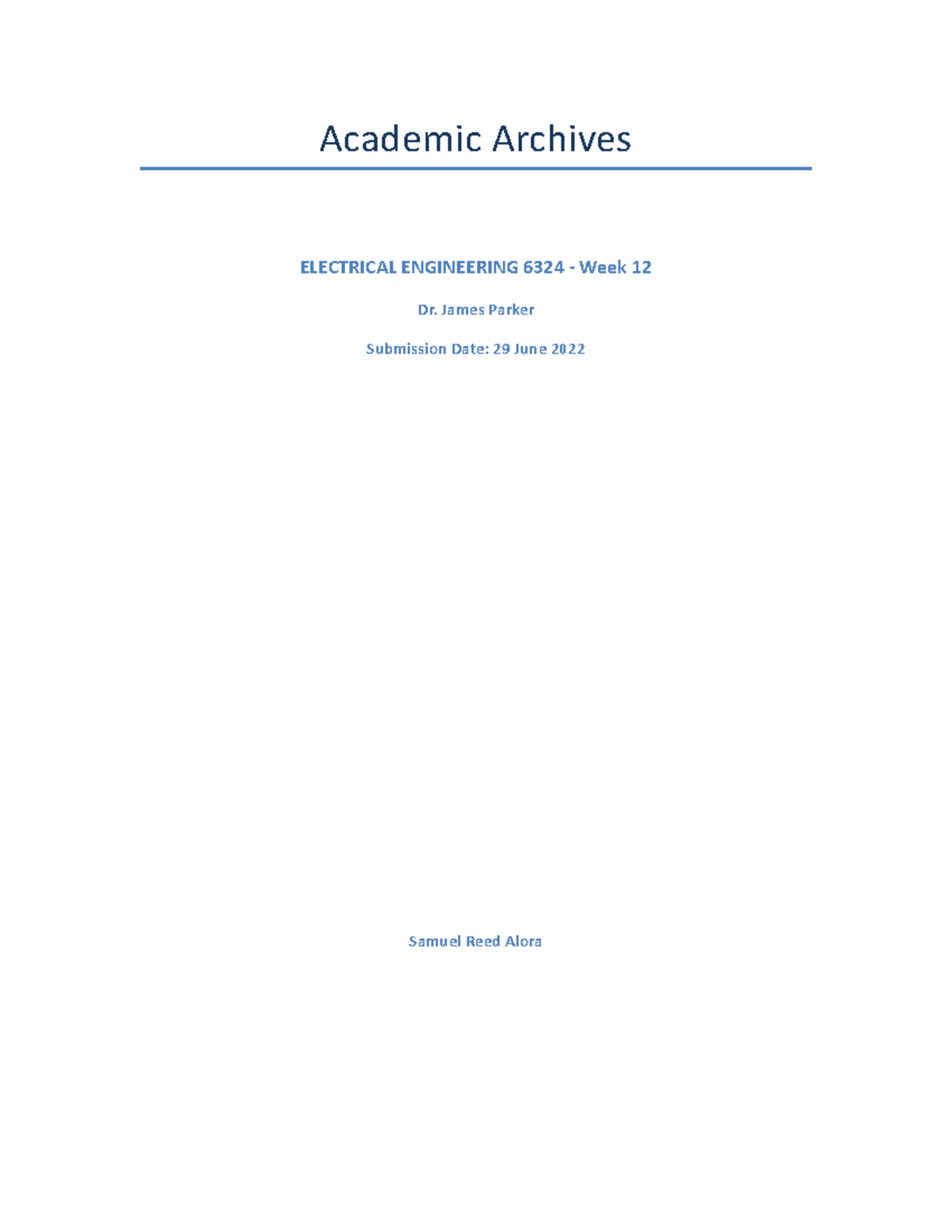 Electrical Engineering-6324-Academic Archives - Academic Archives ELECTRICAL ENGINEERING 6324 ...