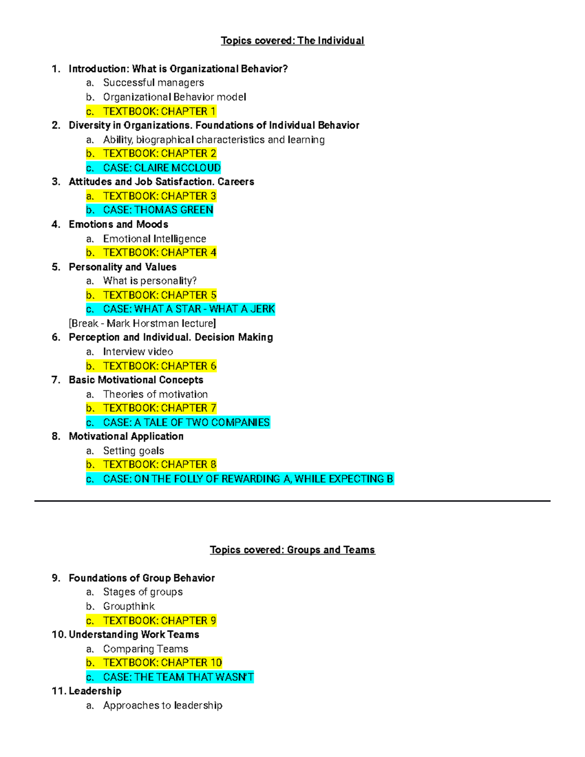 Lecture notes, lecture All - Exam 1 notes - Topics covered: The ...