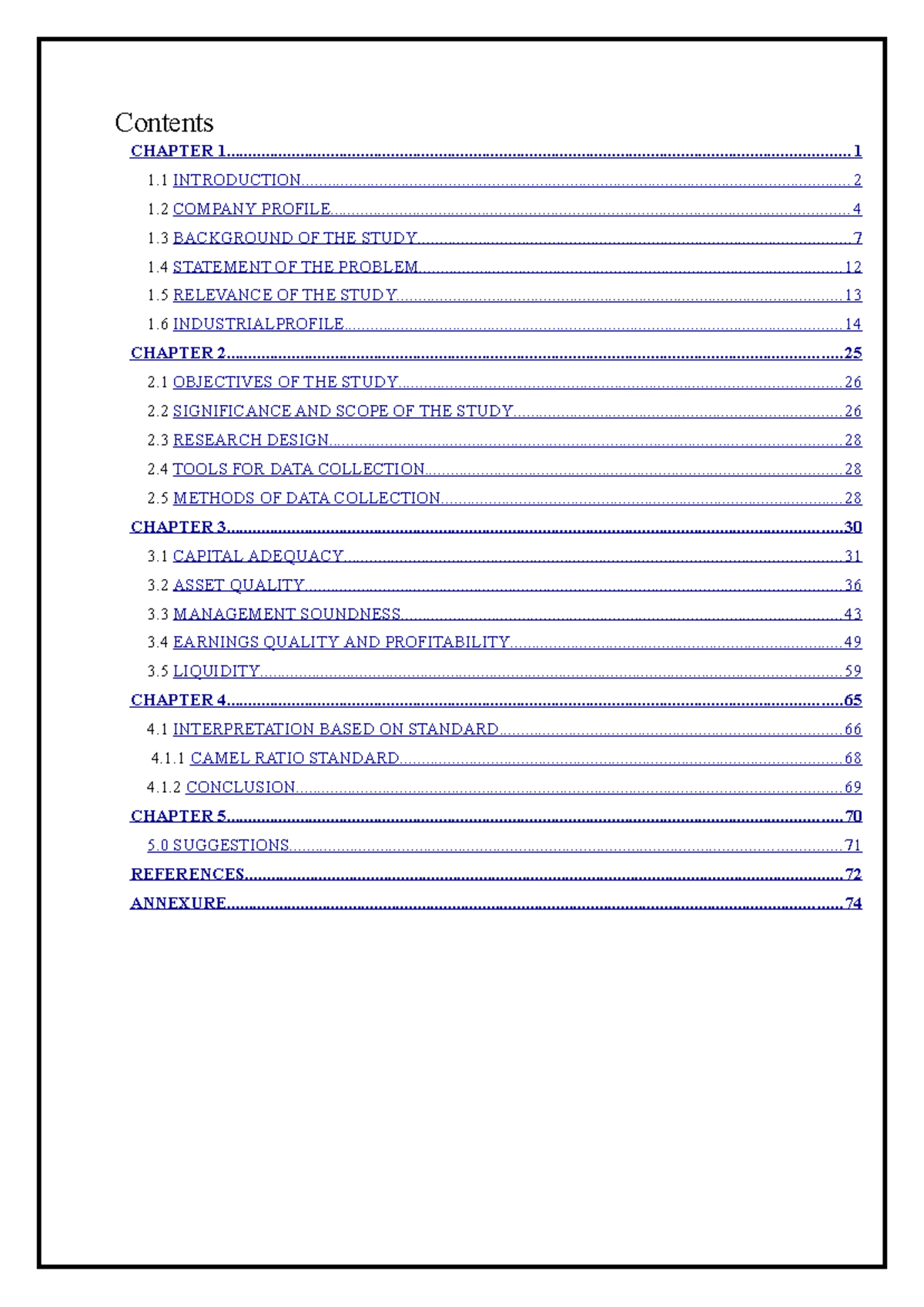Research study- Bank - Mandatory assignment - Contents List Of Tables ...