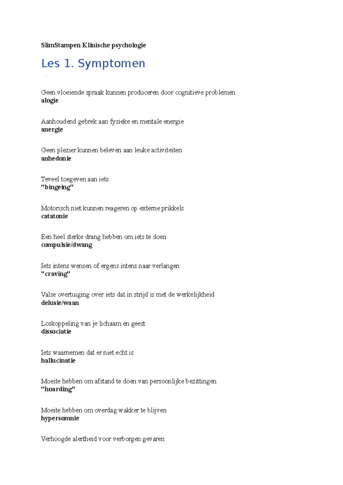Slim Stampen klinische psychologie - SlimStampen Klinische psychologie ...