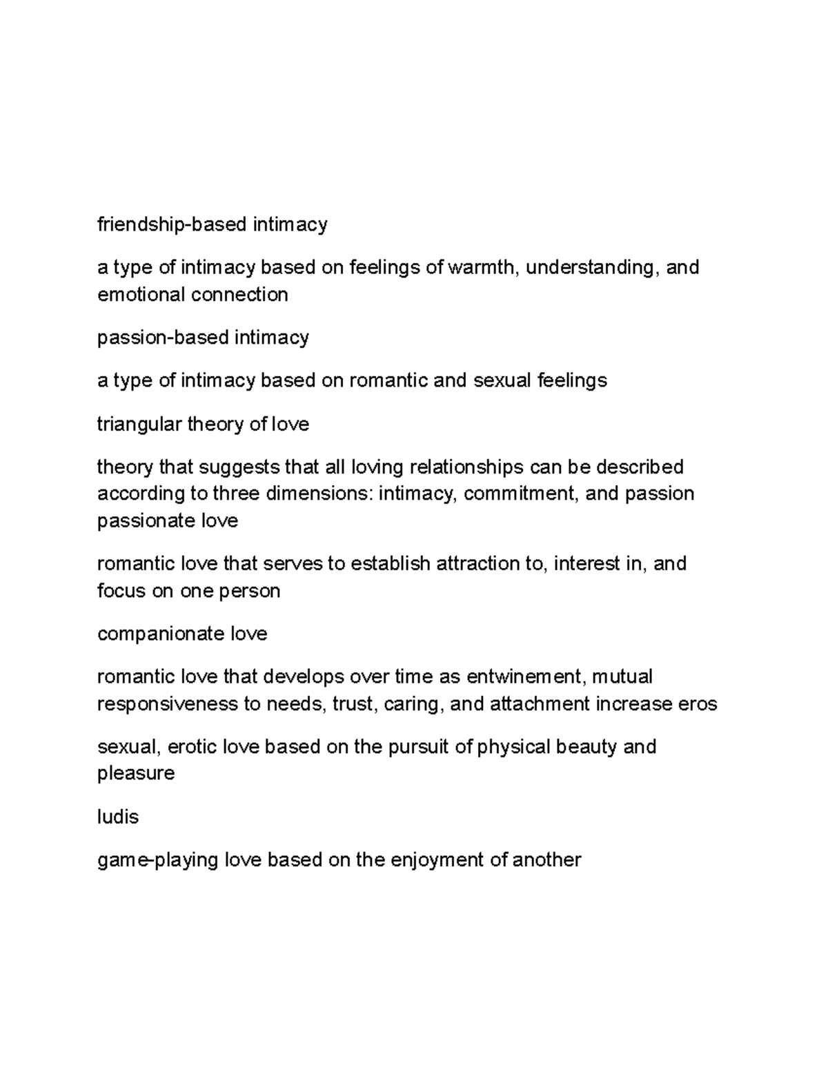 Int Comm 7 - Lecture notes Lecture 7 - friendship-based intimacy a type ...