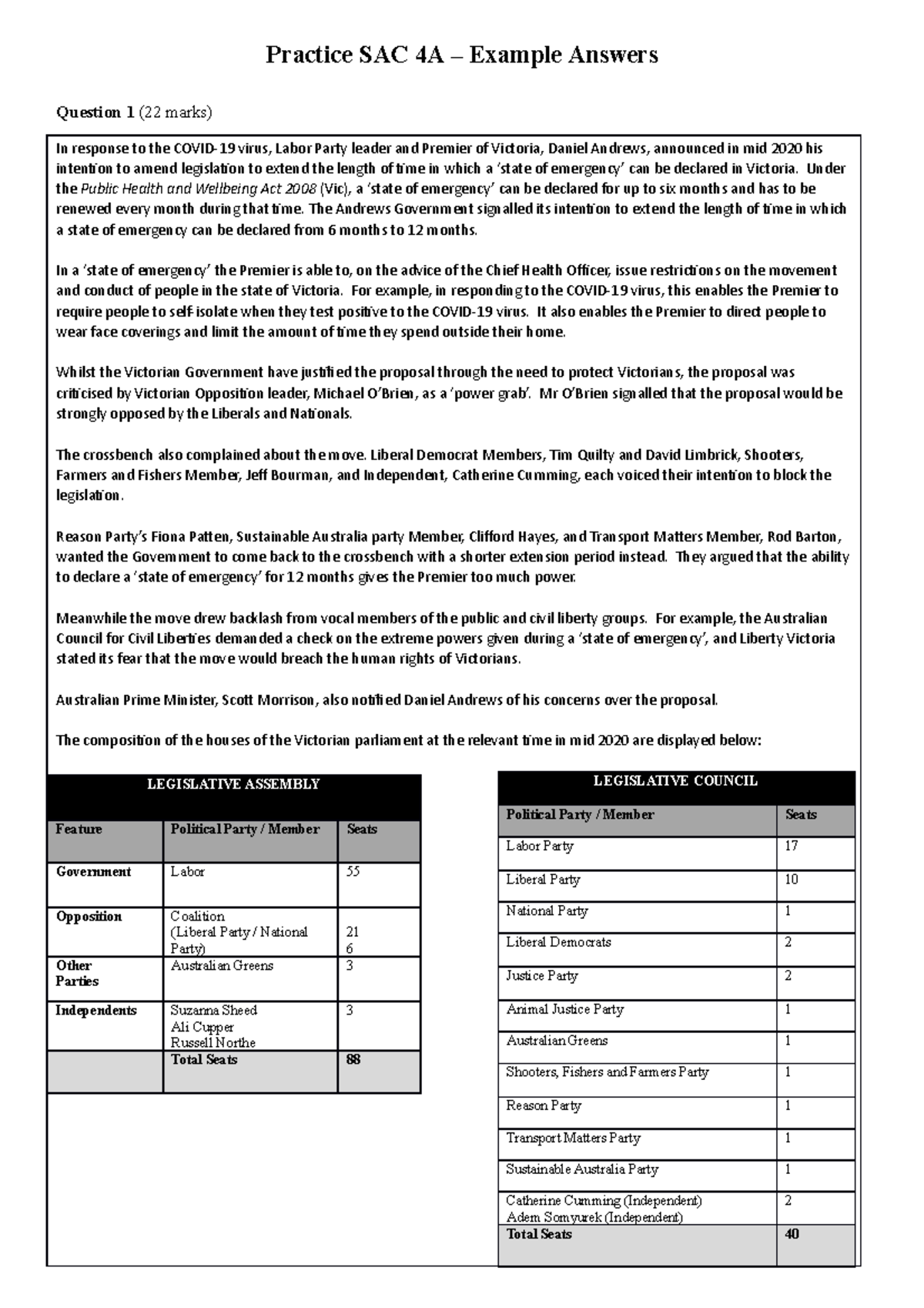 Practice SAC 4A - example answers - BHO3373 - VU - Studocu