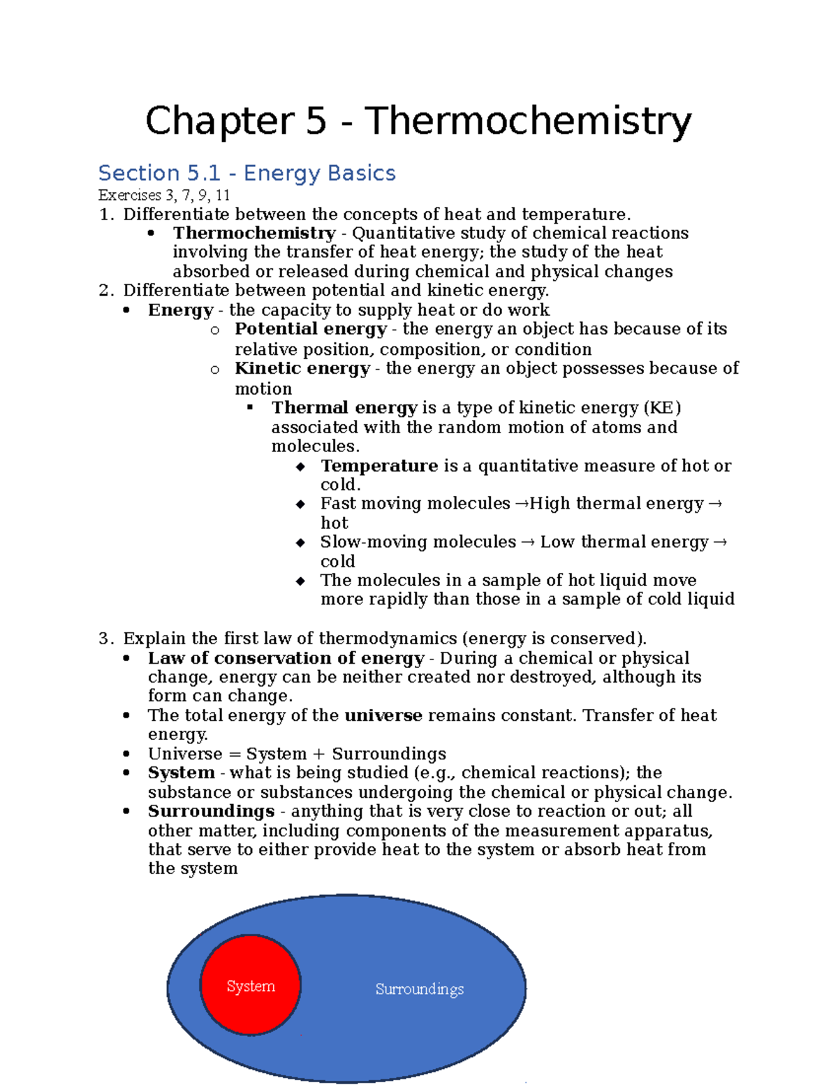 Chapter 5 - Notes - Chapter 5 - Thermochemistry Section 5 - Energy ...