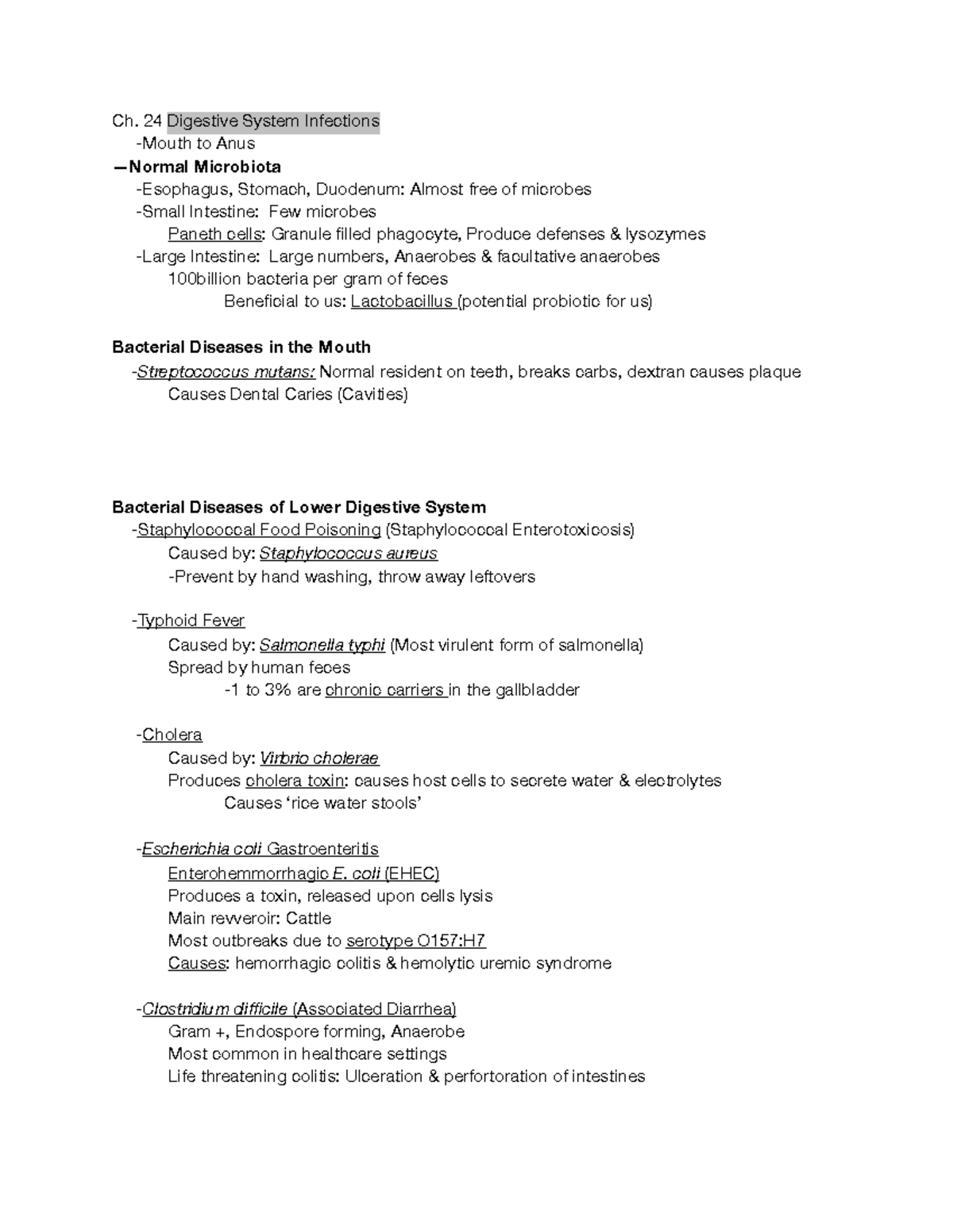 Ch 24 pdf - Lecture notes ch 24 notes - Ch. 24 Digestive System ...