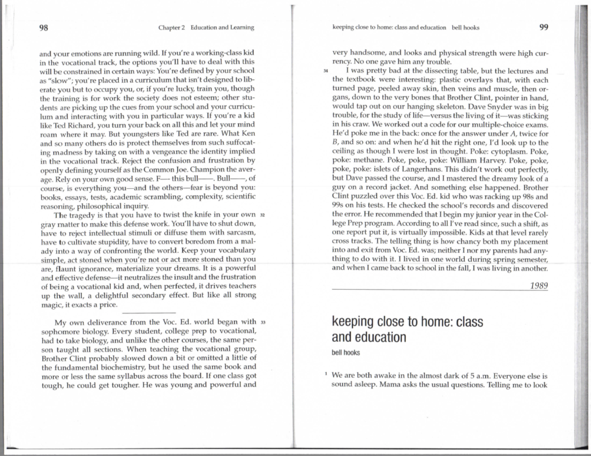 Keeping close to home class and education - 98 Chapter 2 Education and ...