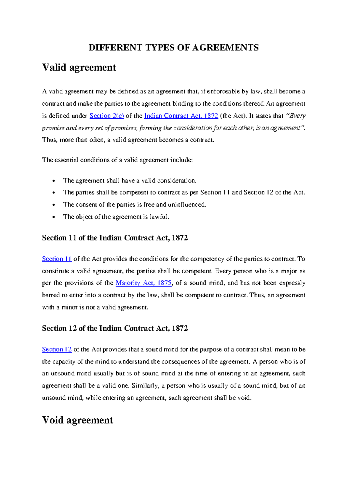 Kinds of Agreement - Precise Notes - DIFFERENT TYPES OF AGREEMENTS ...