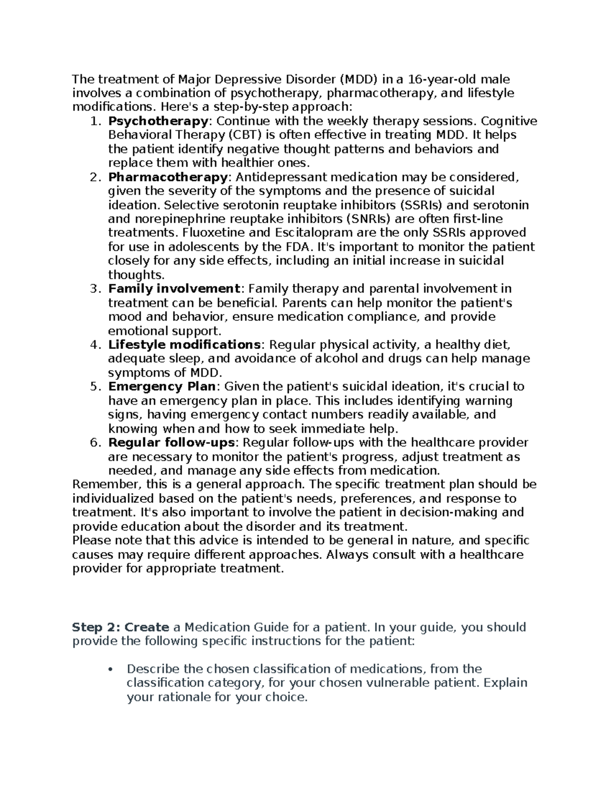 The treatment of Major Depressive Disorder - Here's a step-by-step ...