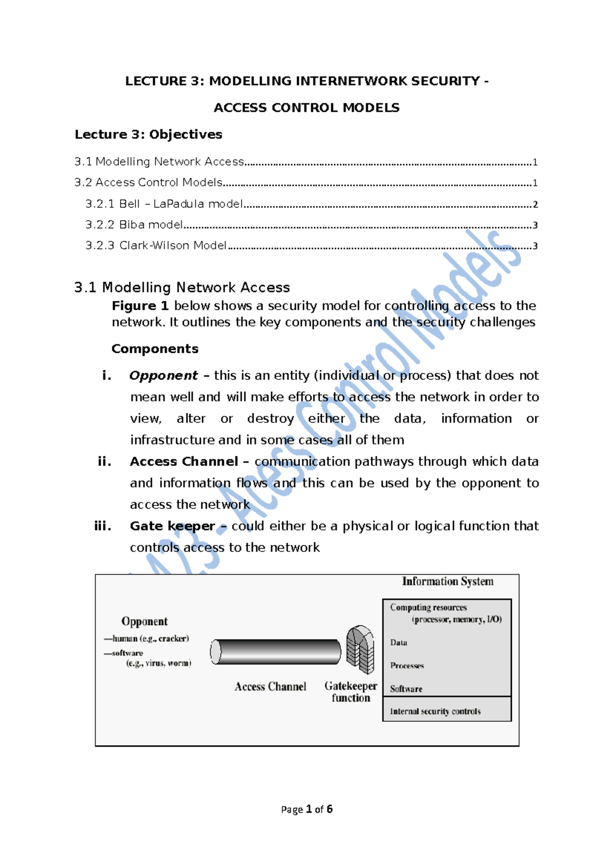 Lecture 2 b - Access Control Model - LECTURE 3: MODELLING INTERNETWORK ...