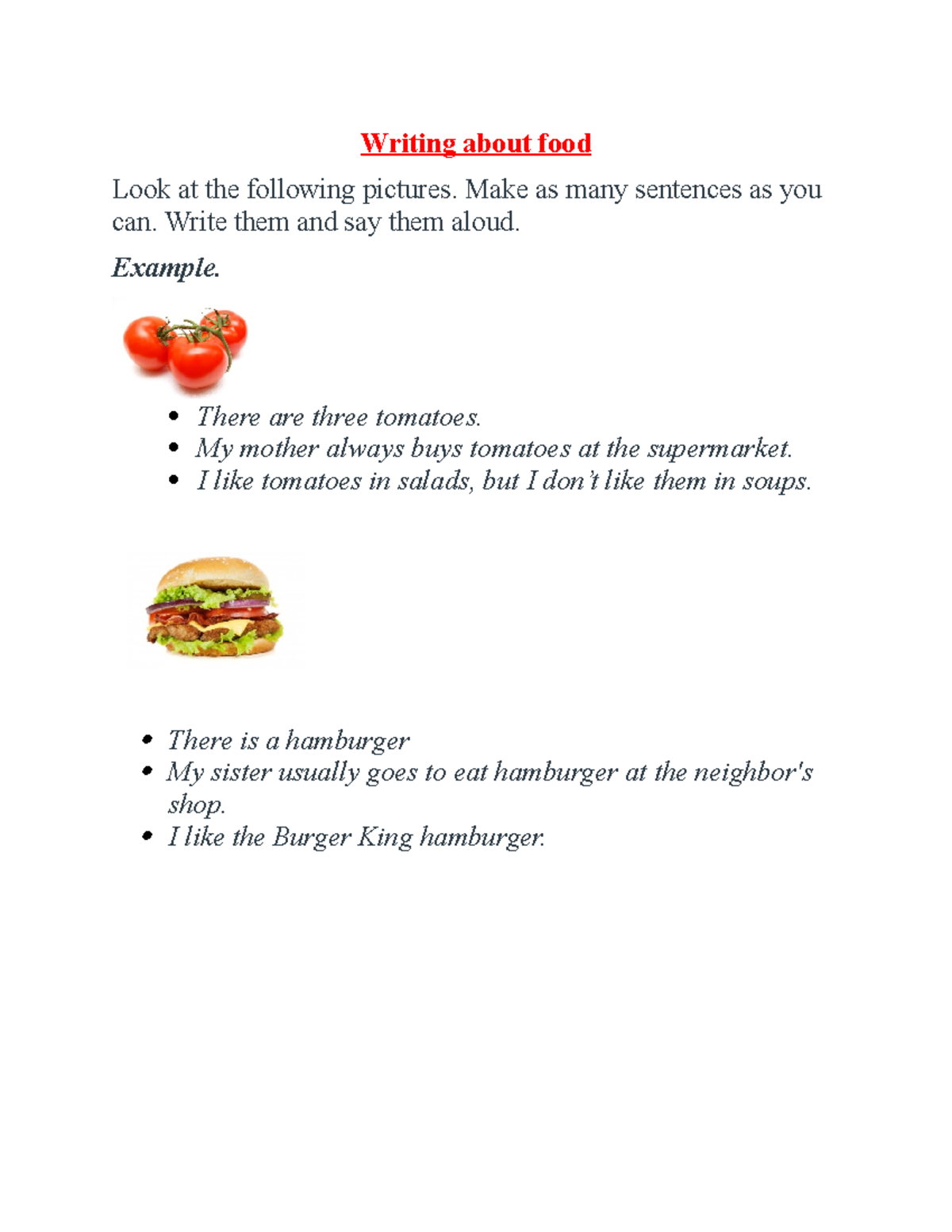 AC Writing About FOOD Richard Tarea de Ingles - Writing about food Look ...