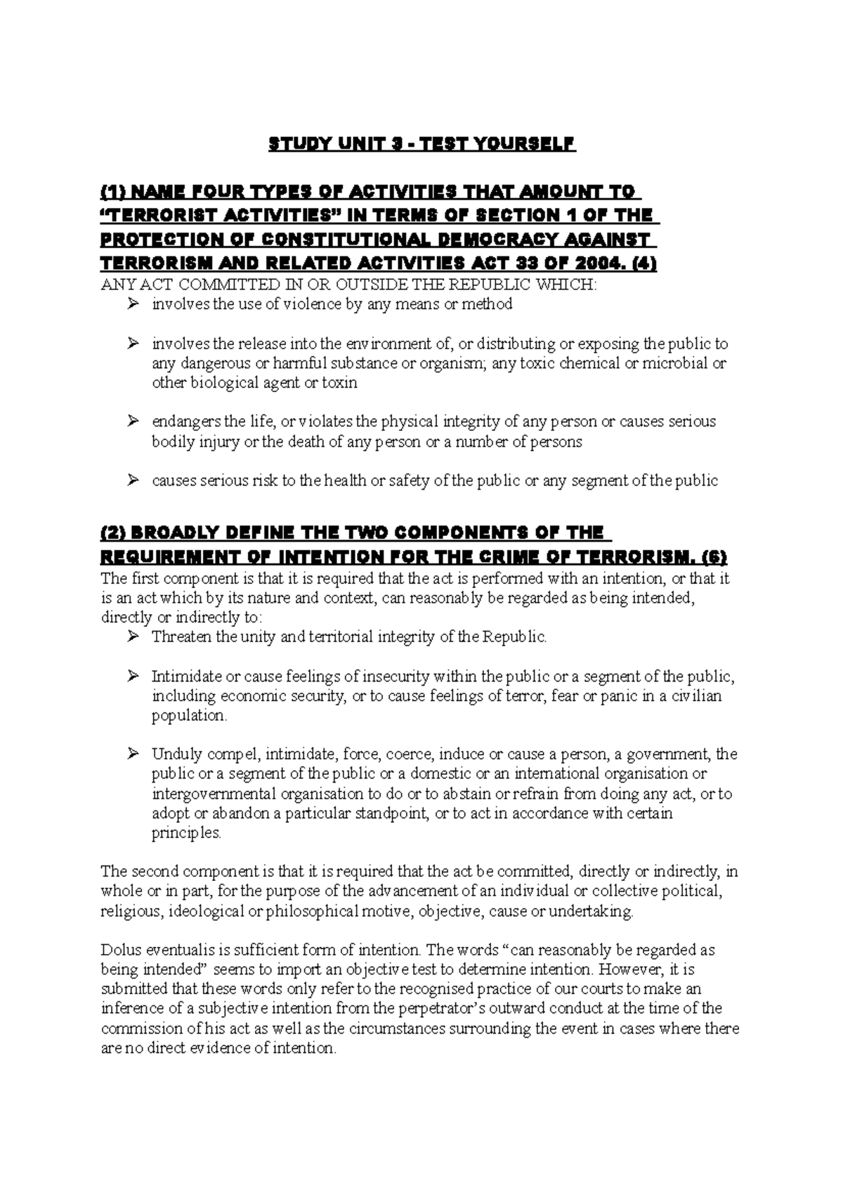 Study UNIT 3 AND 4 CRW2603 TEST Yourself - STUDY UNIT 3 - TEST YOURSELF ...