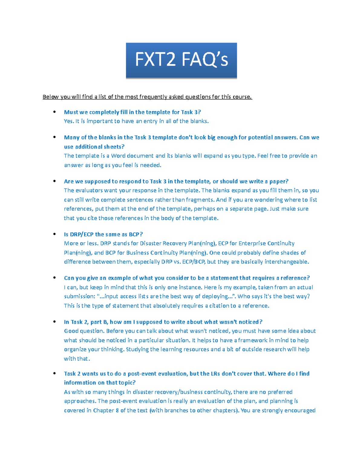 FXT2 Frequently Asked Questions - Below you will find a list of the ...