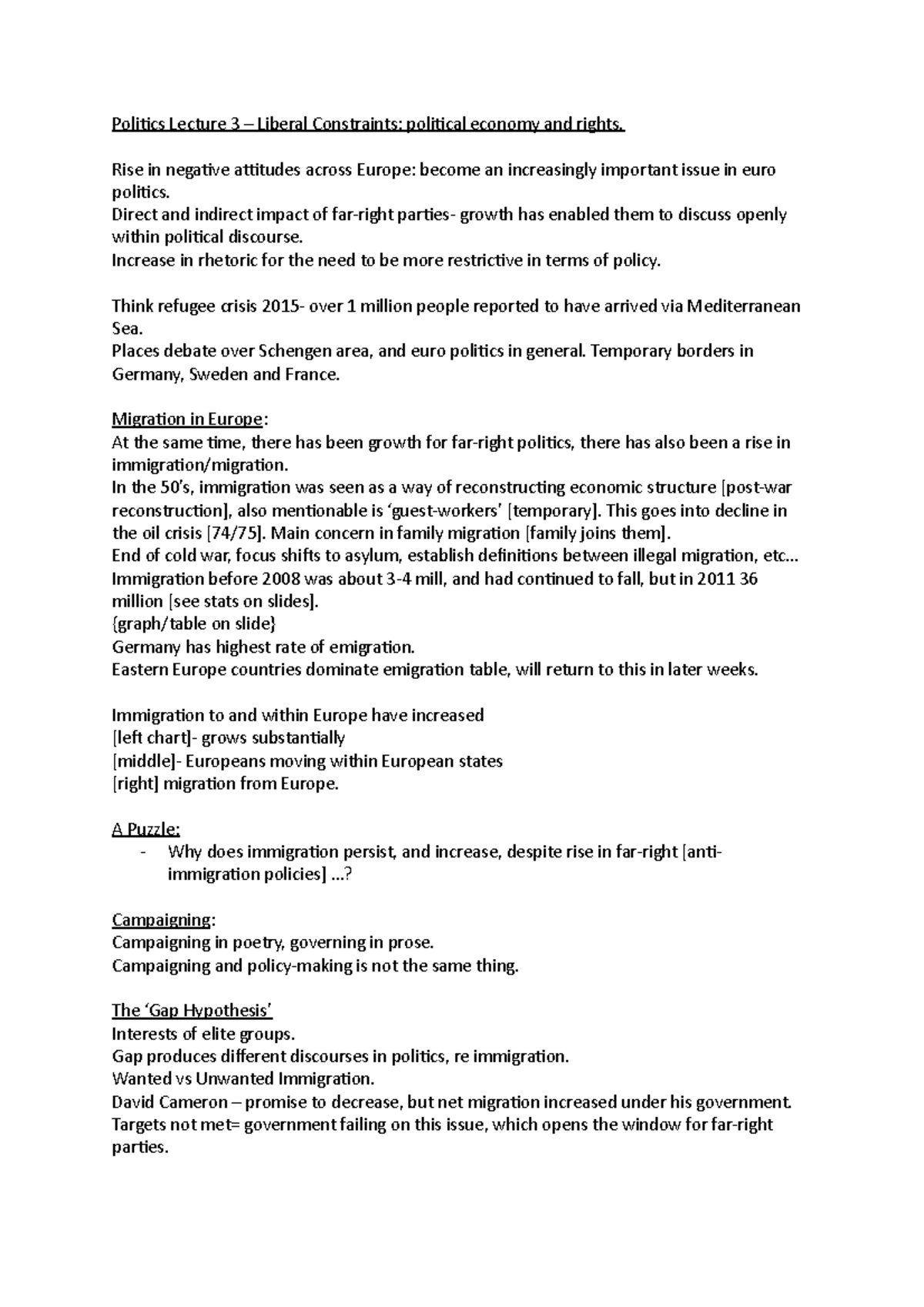Politics Lecture 3 – Liberal Constraints - Politics Lecture 3 – Liberal ...