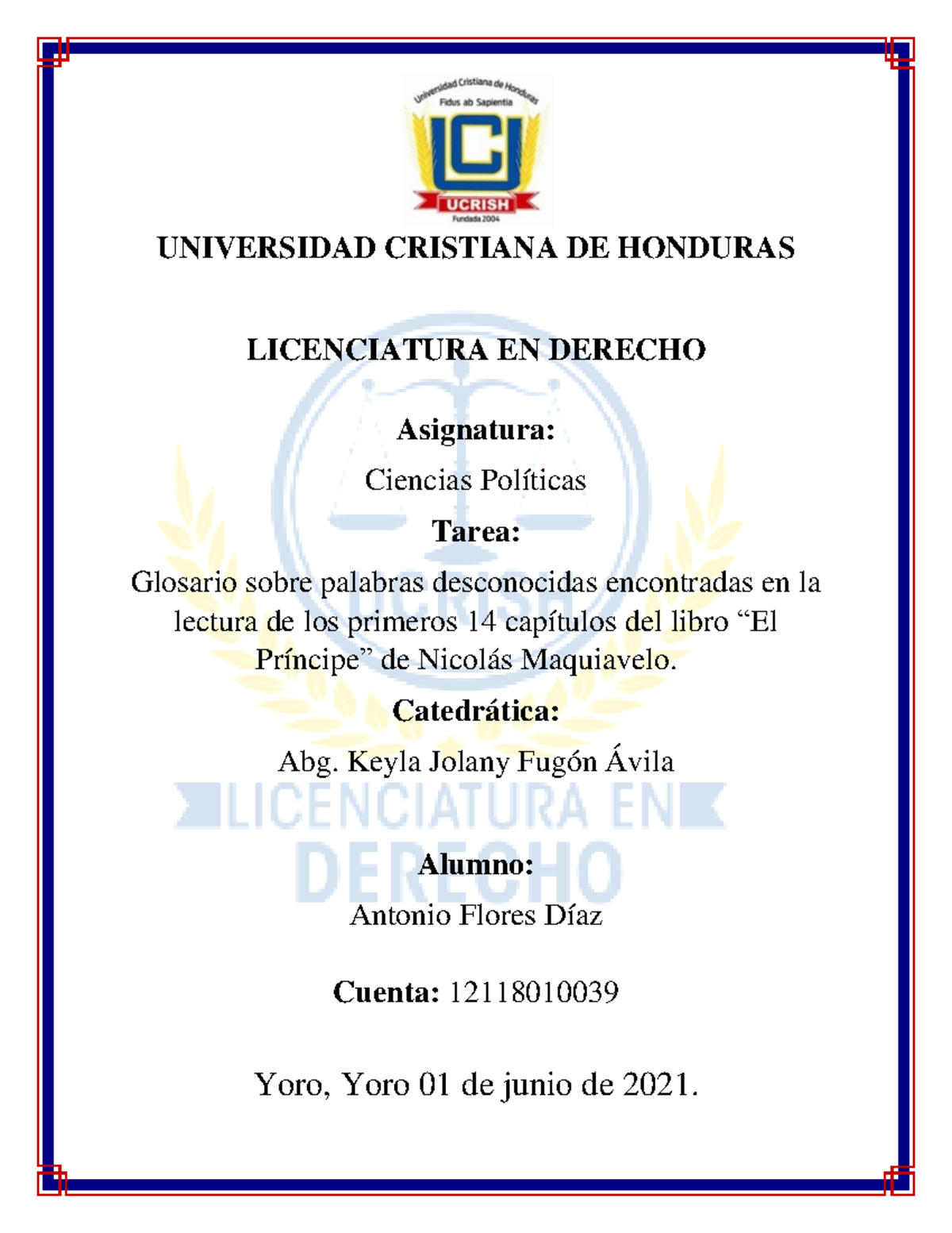 Glosario sobre palabras desconocidas encontradas en la lectura de los ...