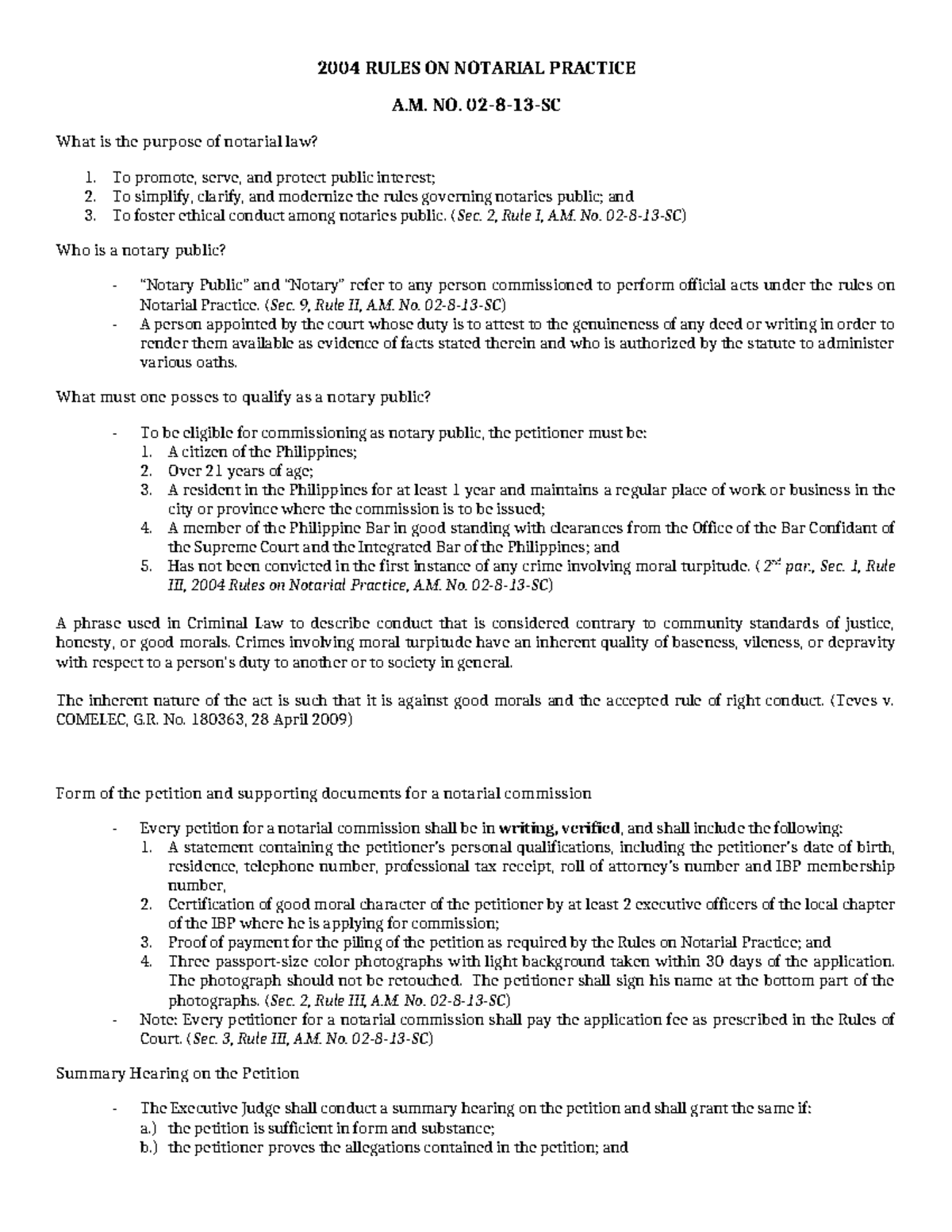 292786863 Notarial Practice Notes - 2004 RULES ON NOTARIAL PRACTICE A ...