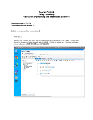 CEIS236 Week 4 Project Deliverable - Tamekia Briggman 03/22/ Week 4 ...