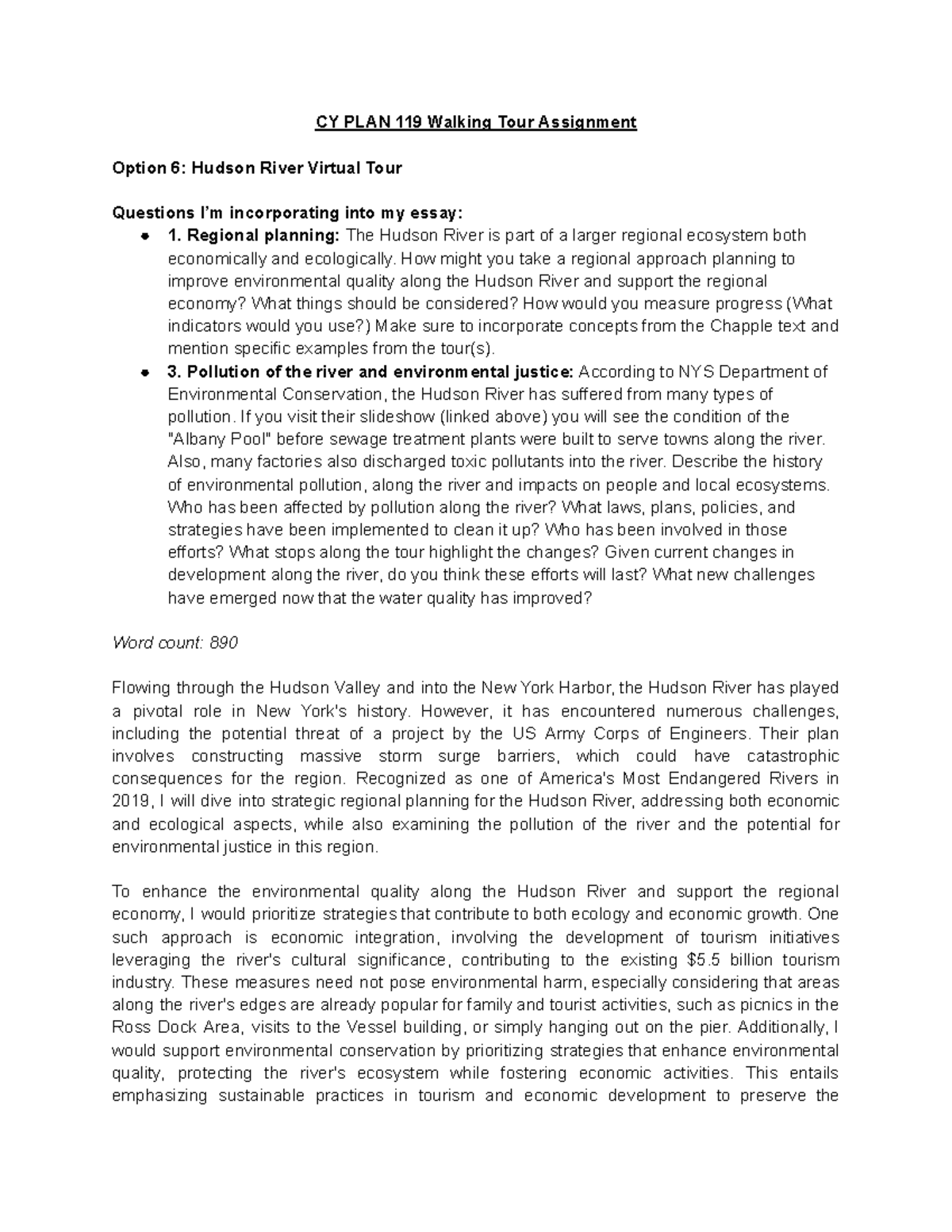 CY PLAN 119 Walking Tour Assignment - CY PLAN 119 Walking Tour ...