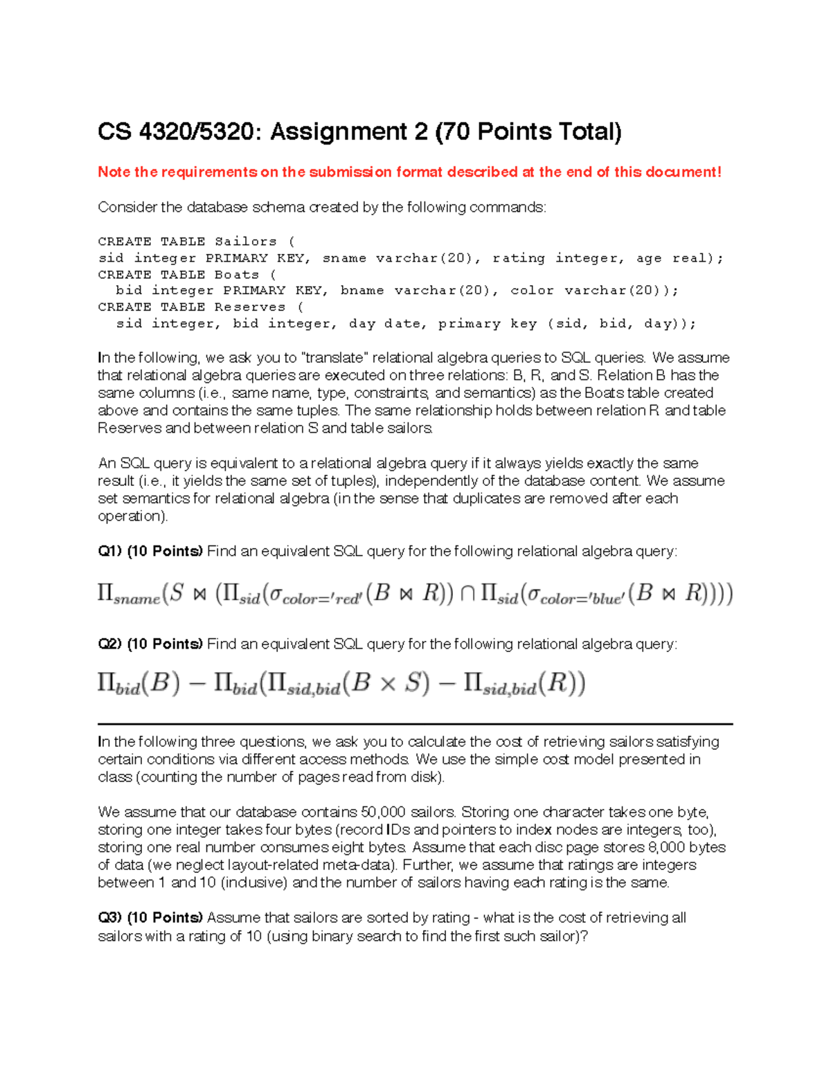 Homework 2 FA18 - CS 4320/5320: Assignment 2 (70 Points Total) Note the ...