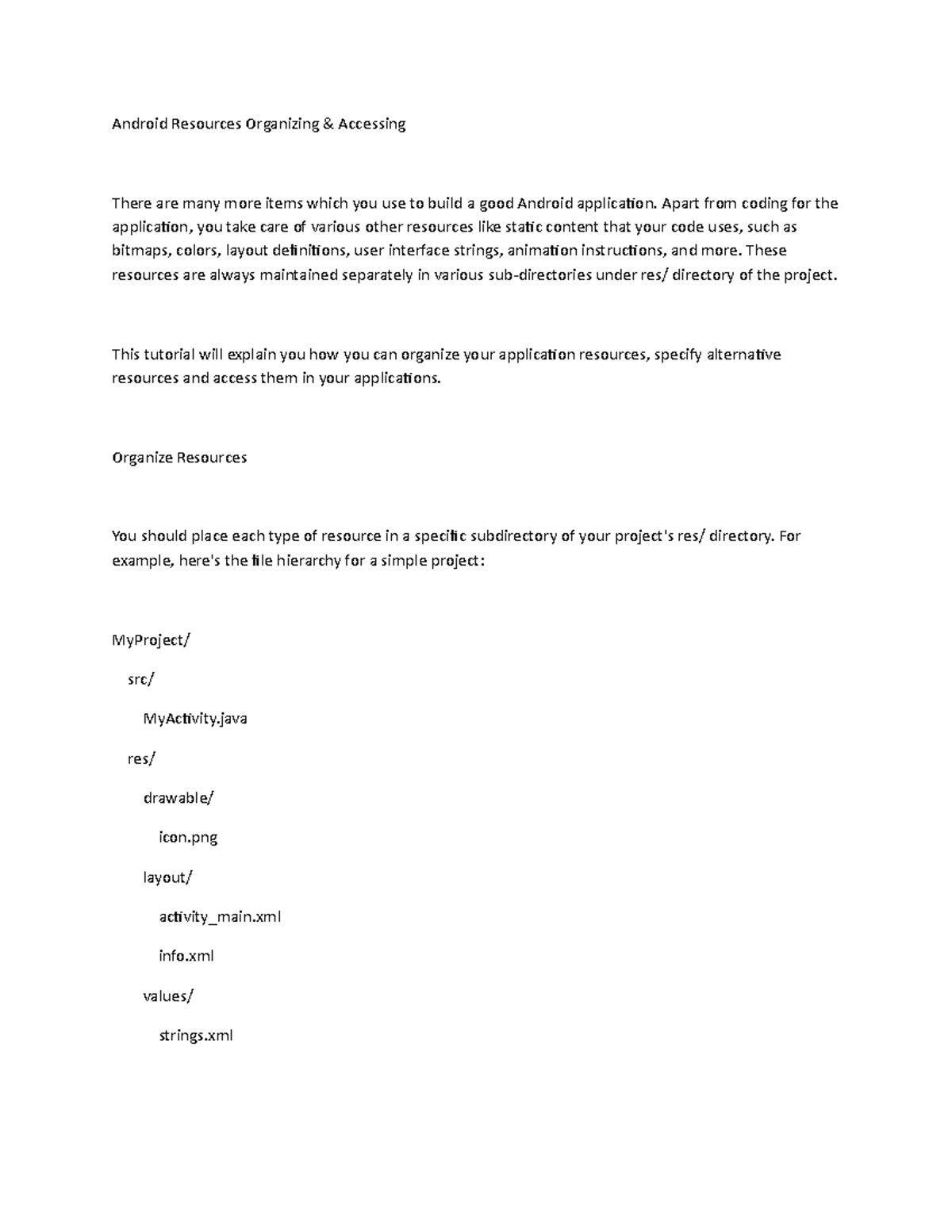 Android Resources - Zariguta Karnenera - Android Resources Organizing & Accessing There are many ...