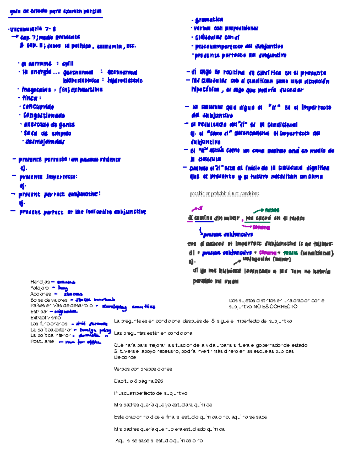 LTSP 2C Guide - tiempos verbales del subjuntivo - possible or probable ...