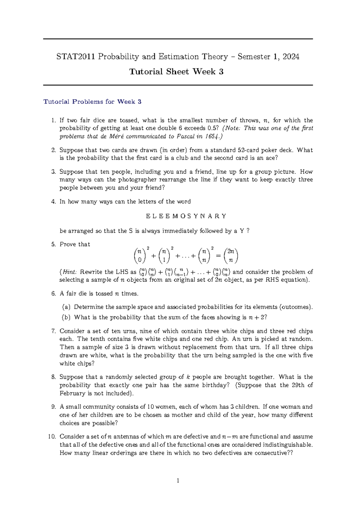 All tutes - All tutorial worksheets - Tutorial Sheet Week 3 Tutorial ...