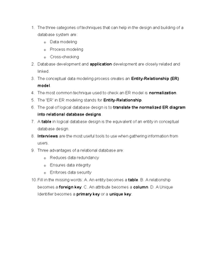 Unit2 - Explain the database design concepts - An entity is information ...