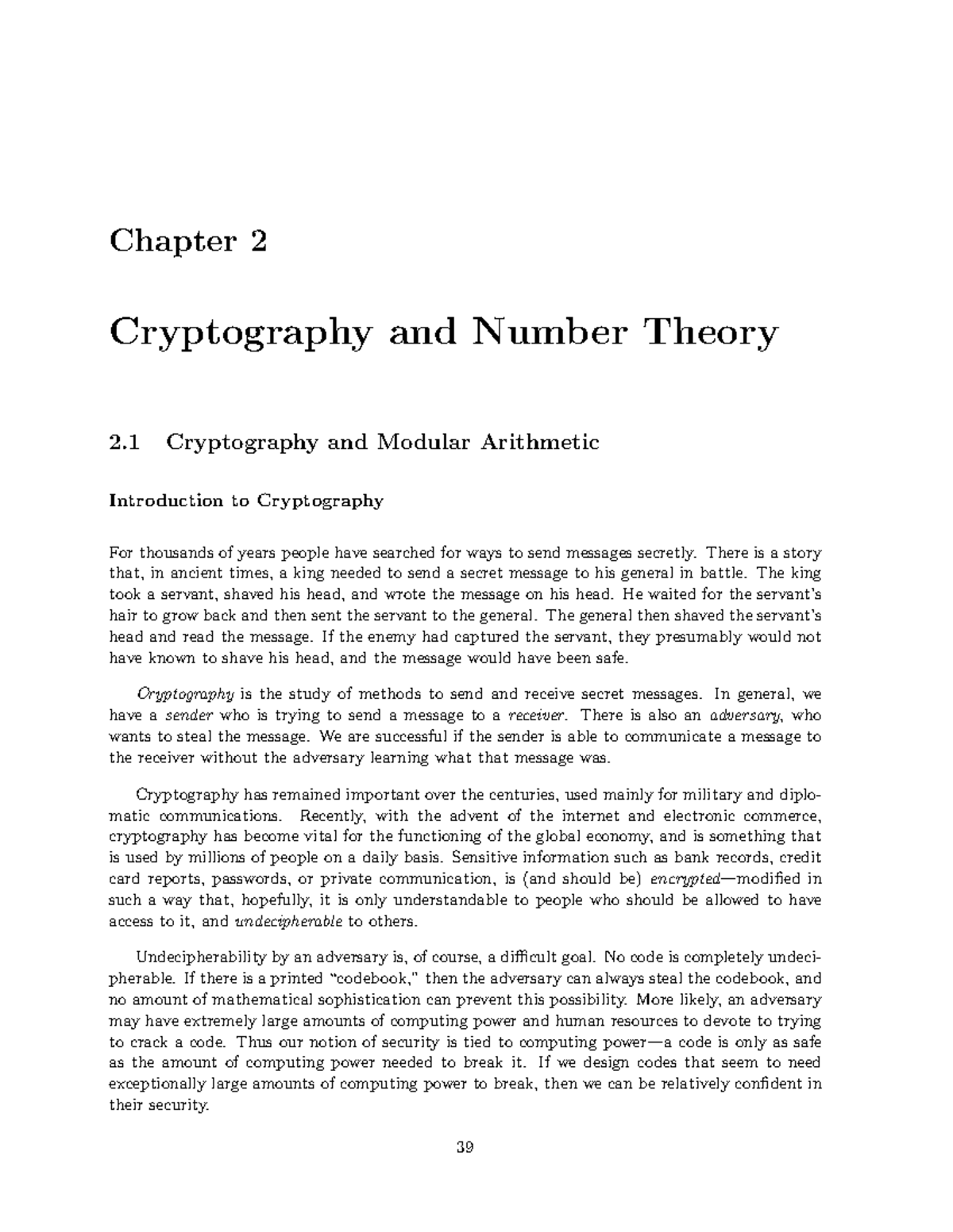 Discrete-ch02 - Chapter 2 Cryptography and Number Theory 2 Cryptography ...