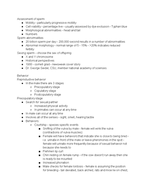 ANSC 3122 Exam 3 Study Guide 4 - Behaviors and other signals attract ...