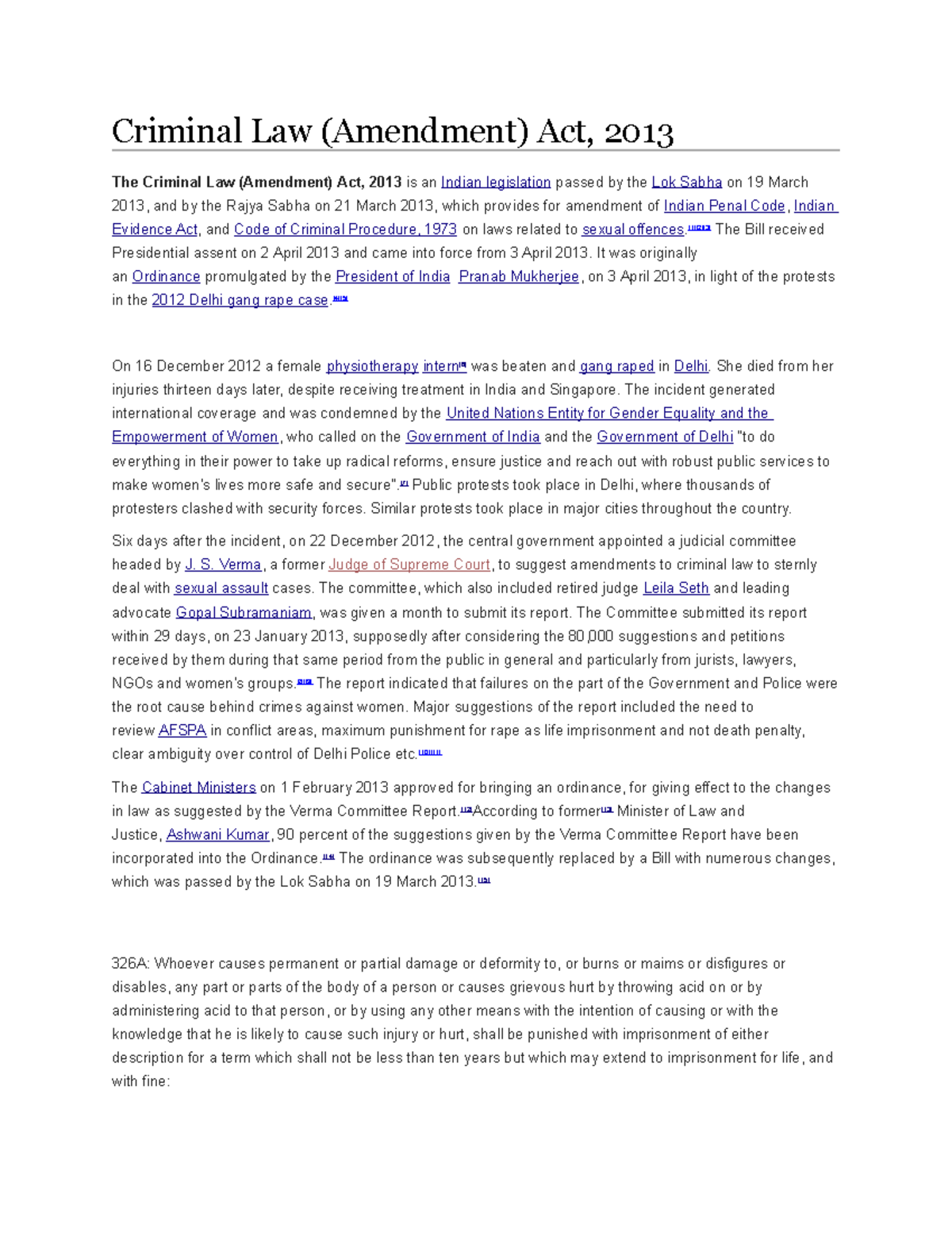 Sec. 354 Indian Penal Code - Criminal Law (Amendment) Act, 2013 The ...