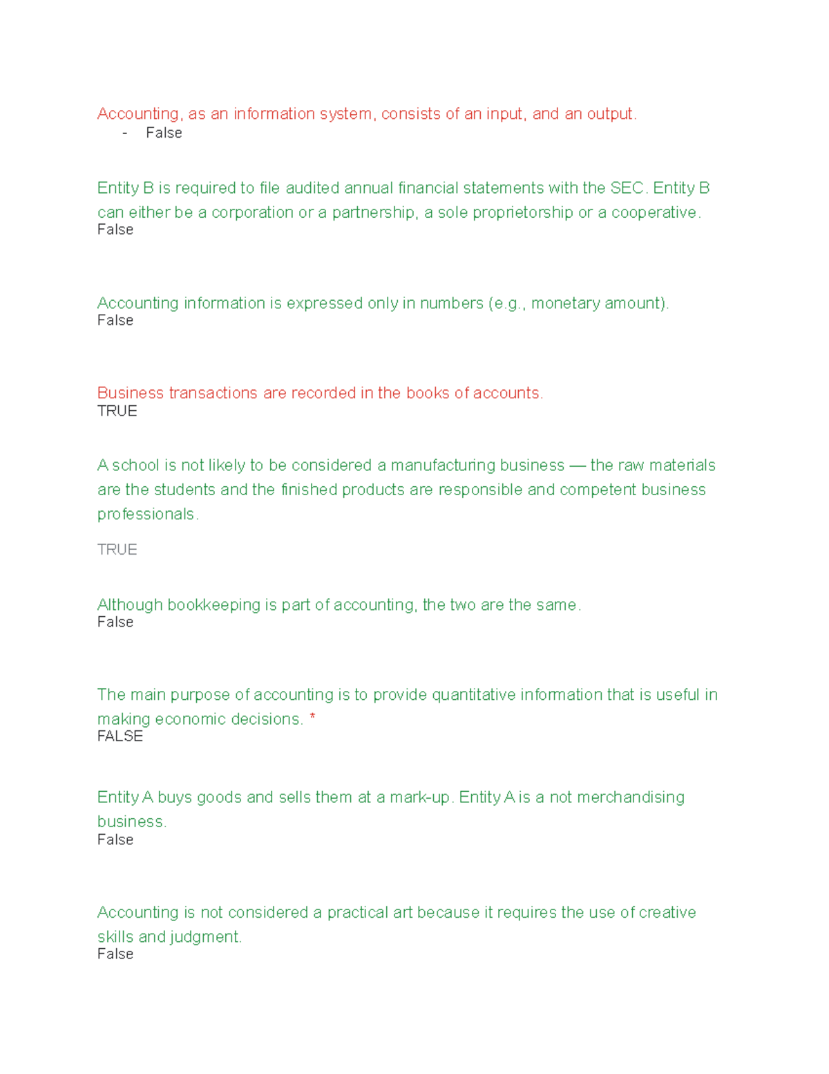 Accounting - Lecture notes 1,2,7-10 - Accounting, as an information ...