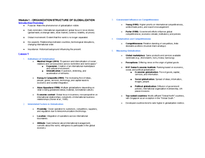 Gectcw-18 Module - Lecture - Module 1 - ORGANIZATION/STRUCTURE OF GLOBALIZATION Lesson 1- Module ...