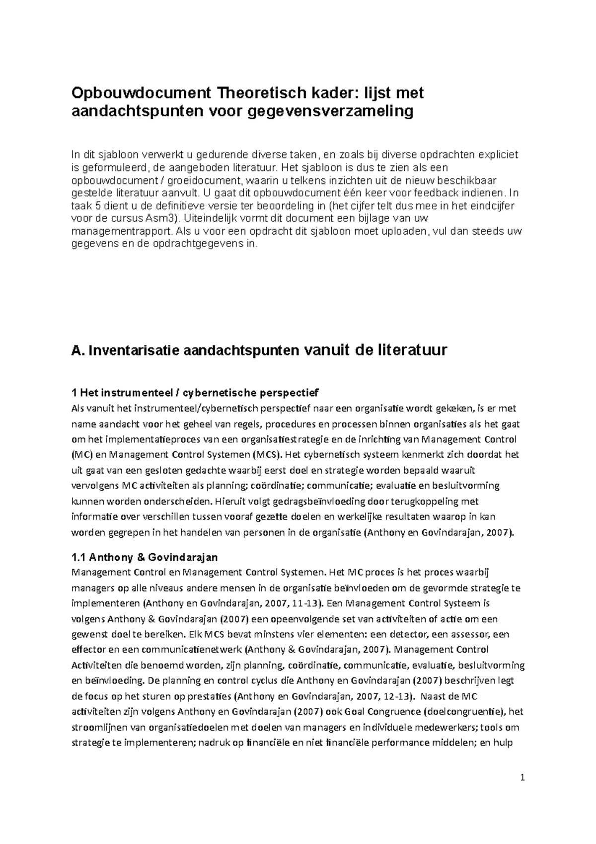 Opbouw theoretisch kader v2 - Opbouwdocument Theoretisch kader: lijst ...